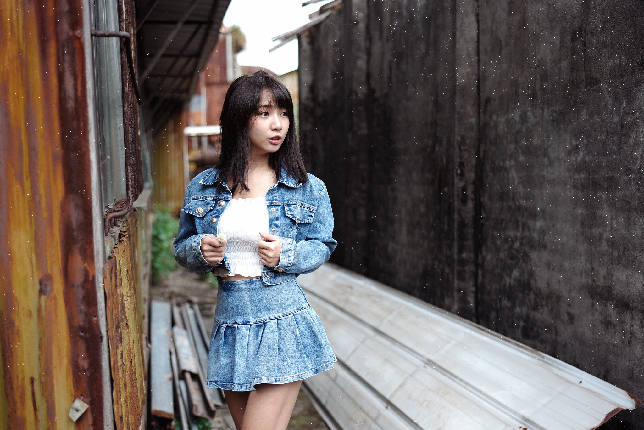 Download Skirt Black Hair Woman Asian HD Wallpaper