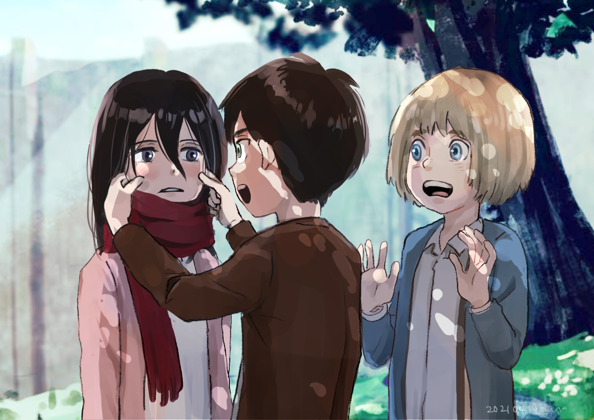 Eren Mikasa Armin Kids