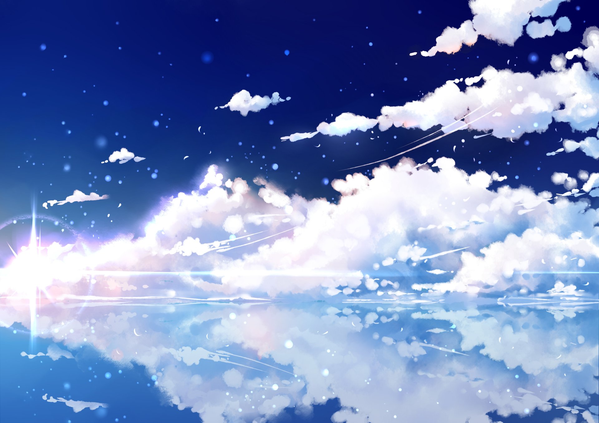 Download Reflection Cloud Anime Sky Sky Anime HD Wallpaper