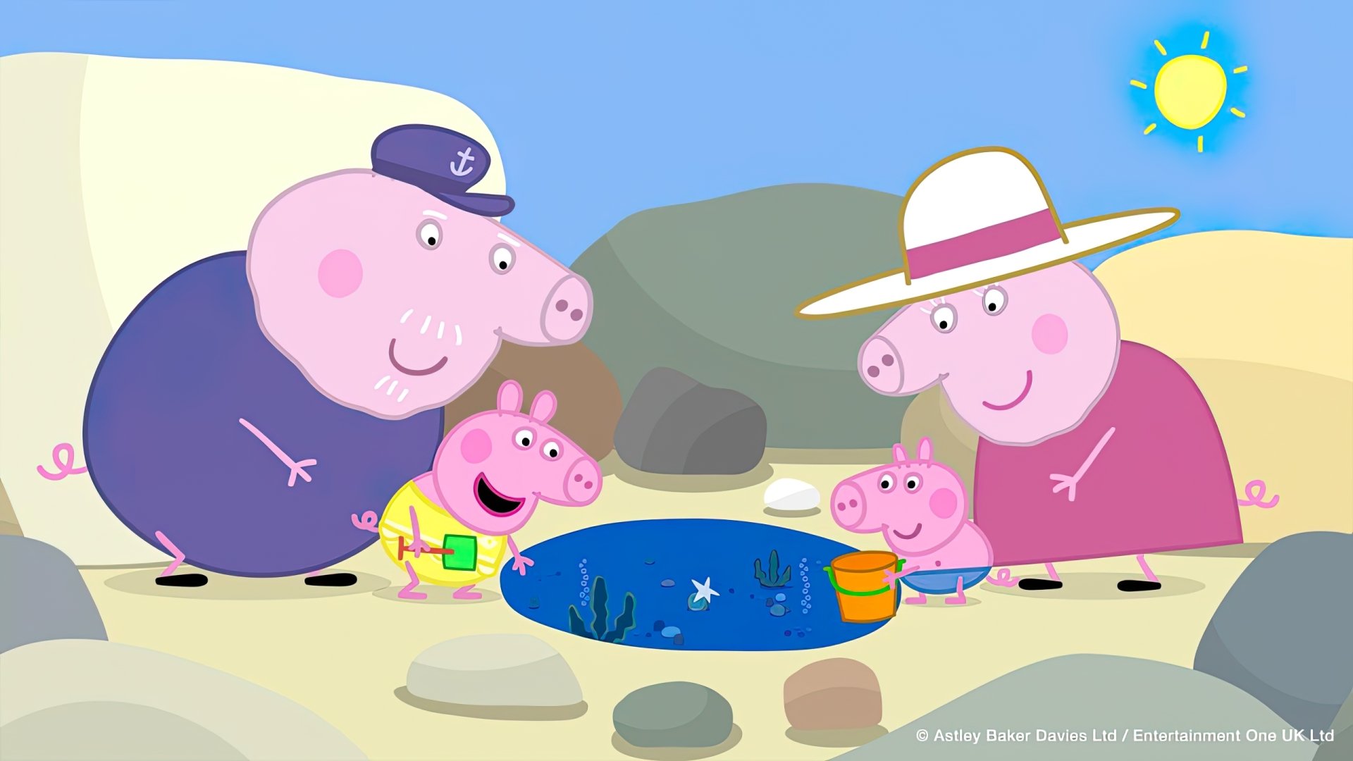 Peppa Pig Family Beach Day HD Wallpaper