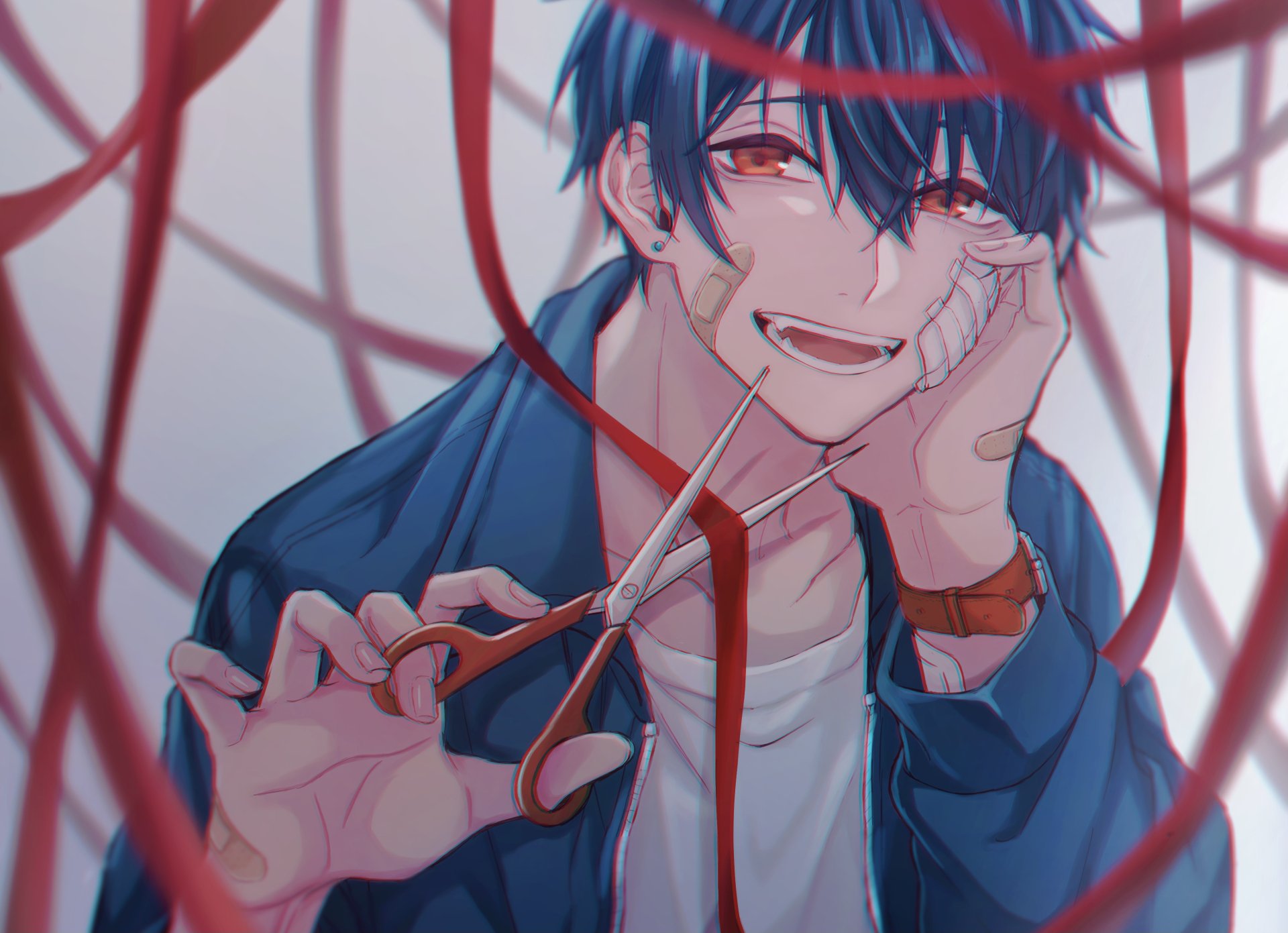 Crimson Strings — 4K Ultra HD Anime Boy Wallpaper | 4047x2931 ...