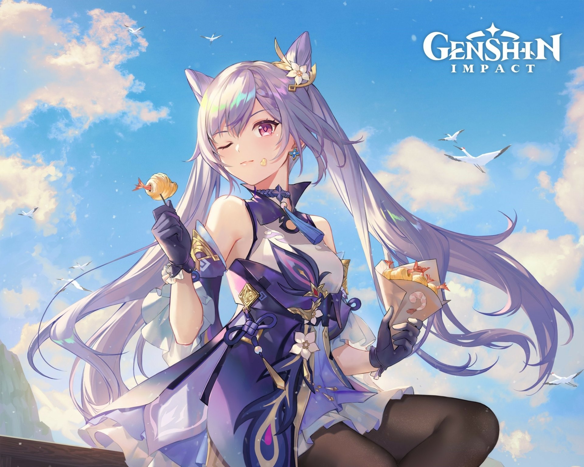 Keqing HD Wallpaper | Stunning Genshin Impact Video Game Art