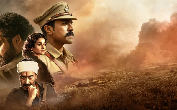 RRR 4K Ultra HD Wallpaper — Fiery Skybound Clash