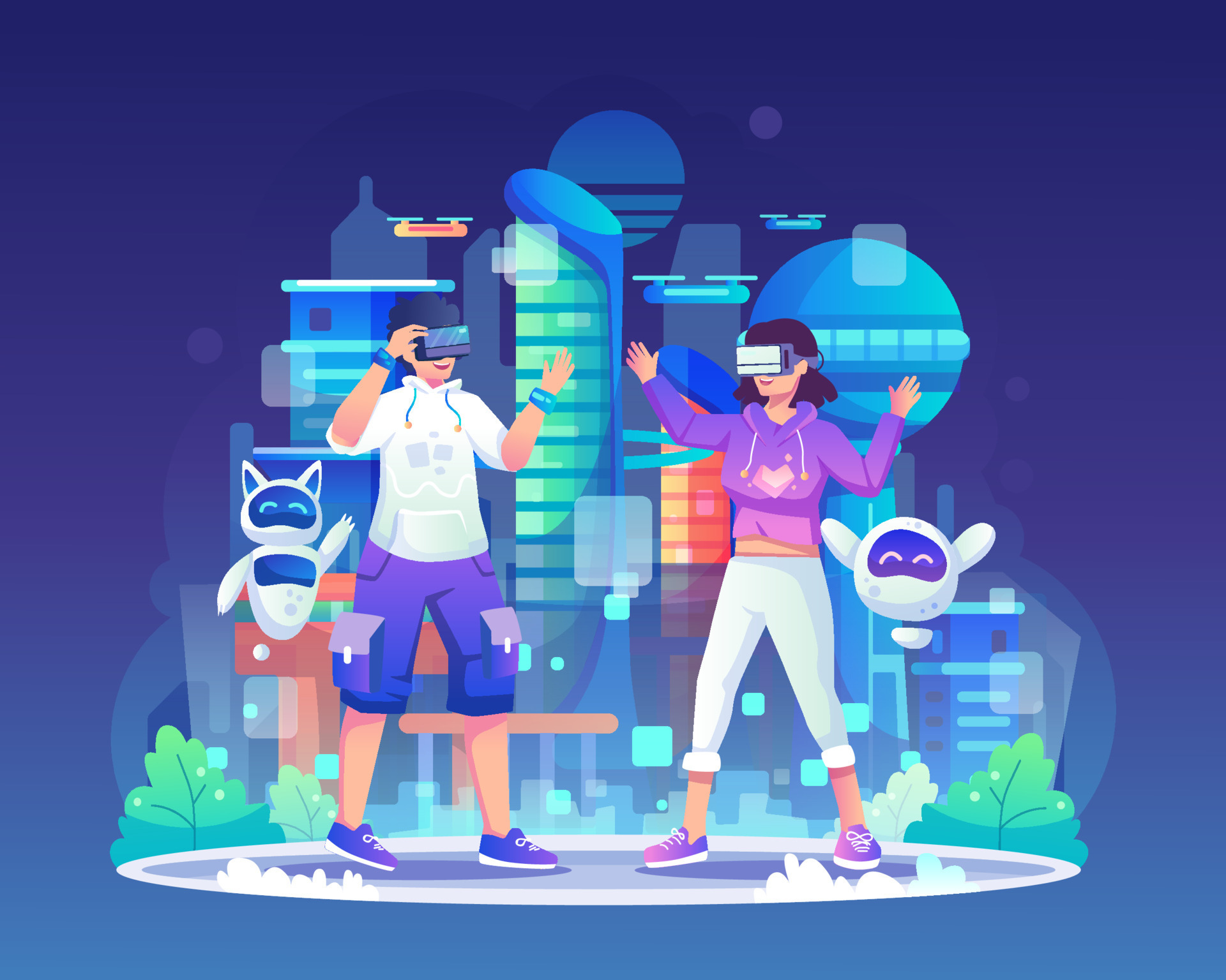 Download Technology Metaverse HD Wallpaper