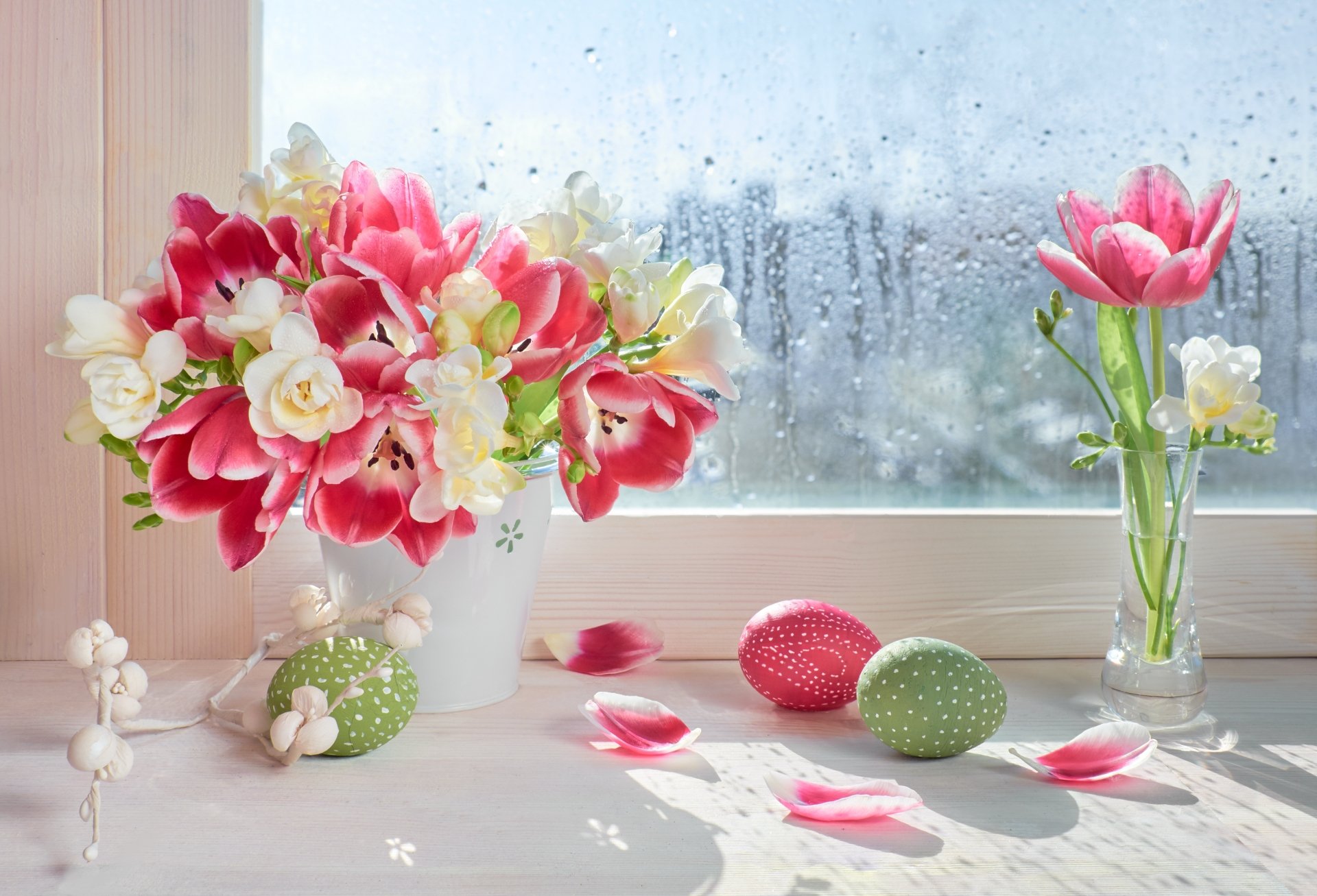 4K Ultra HD Still Life: Vibrant Floral Elegance in Morning Light