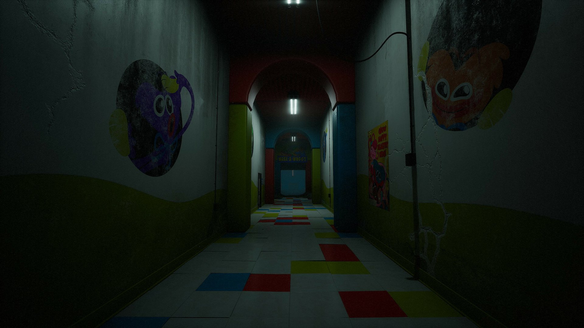 Poppy Playtime HD Wallpaper: Eerie Game Hallway Adventure