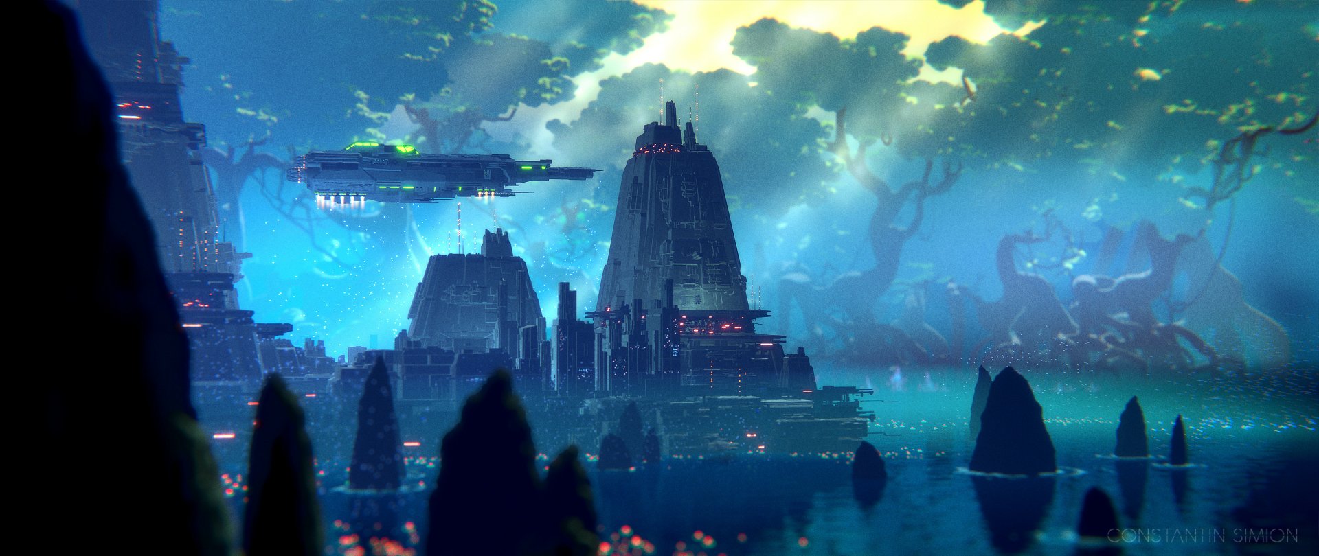 Download Sci Fi City Sci Fi City HD Wallpaper by Constantin Simion