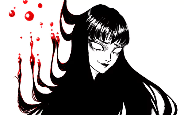 Tomie Anime HD Wallpaper: Enigmatic Elegance in Darkness by Junji Ito