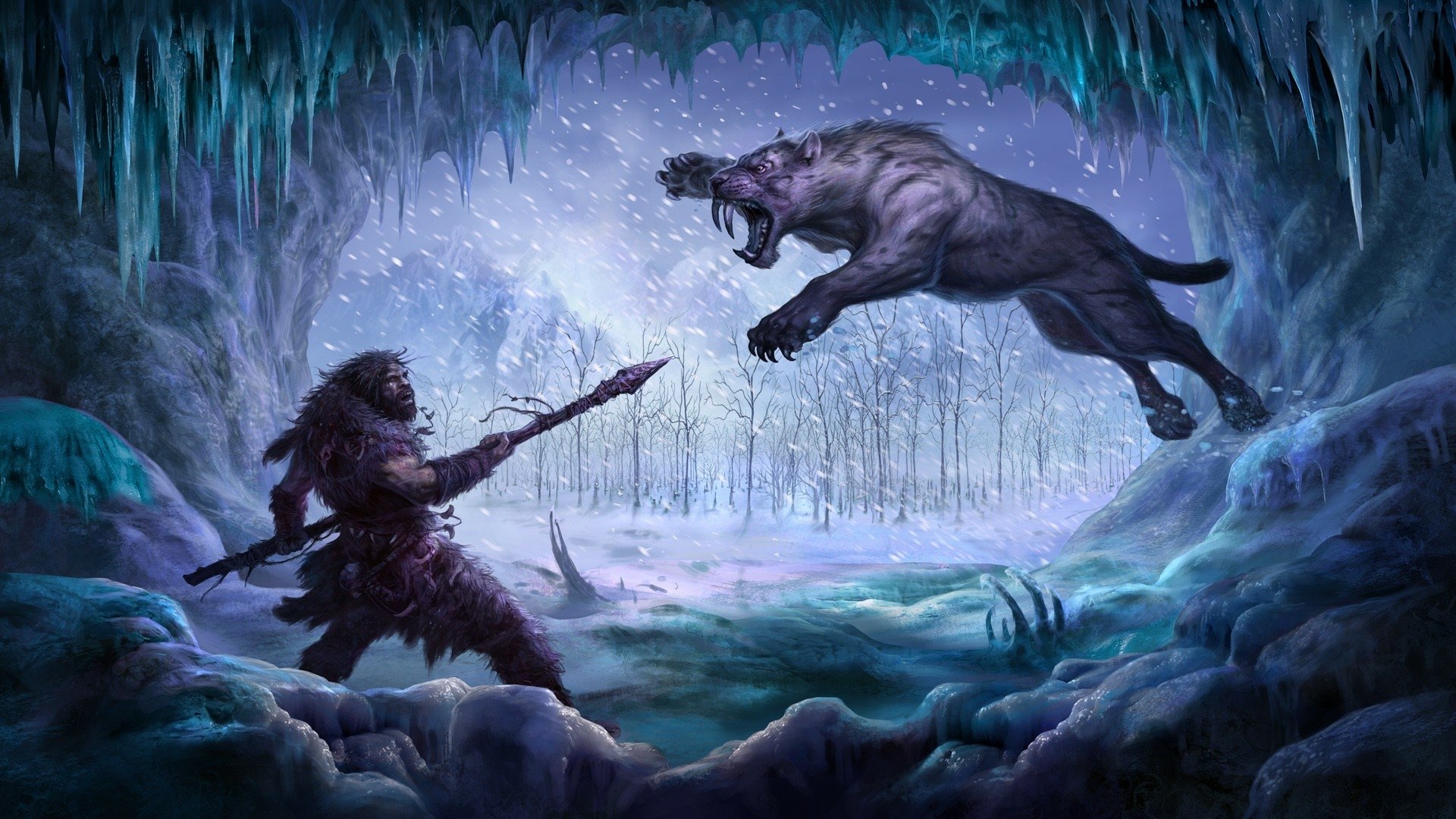 Download Prehistoric Fantasy Men HD Wallpaper