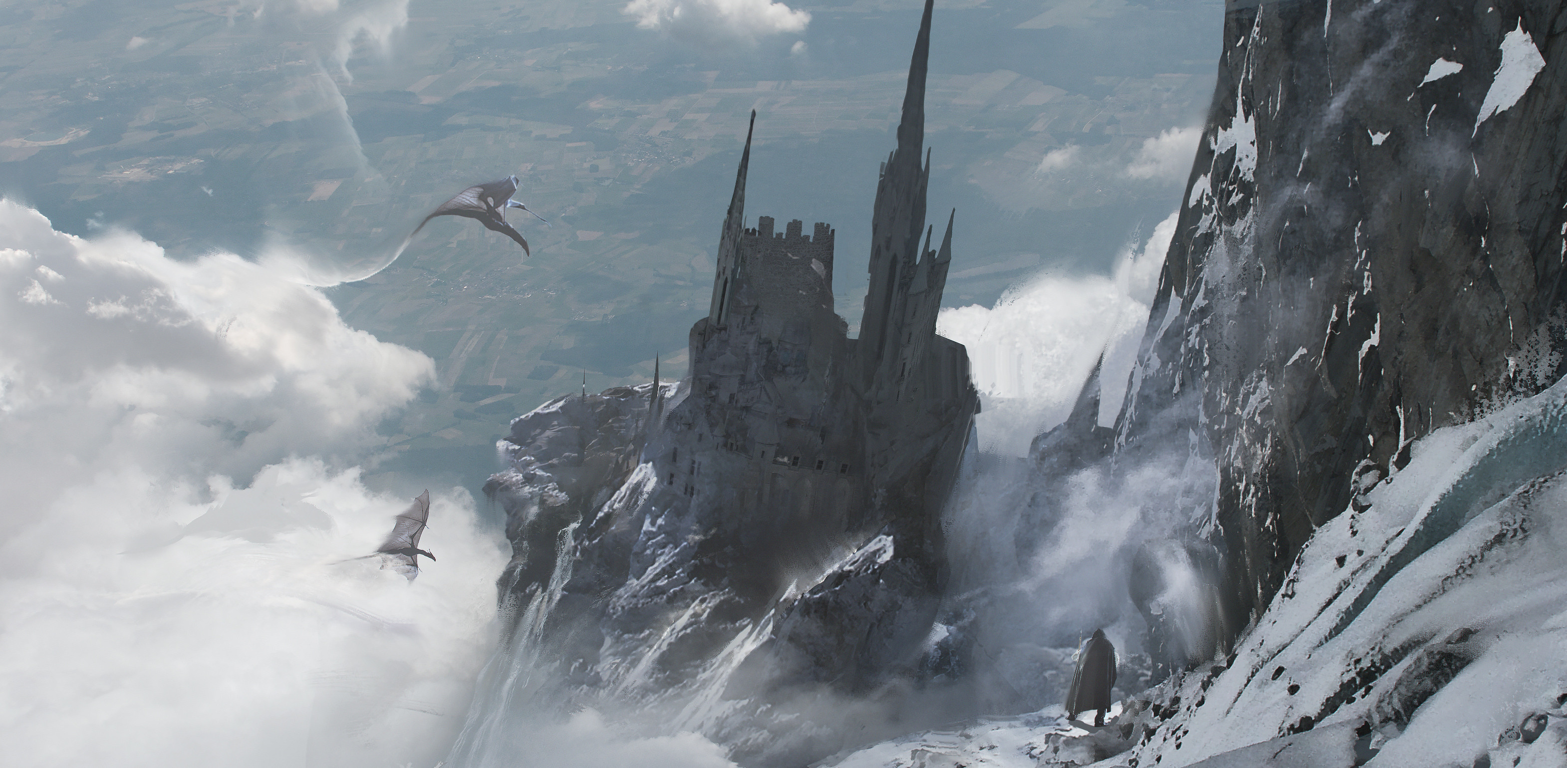 Fantasy Mountain Fortress Download Fantasy Castle HD Wallpaper