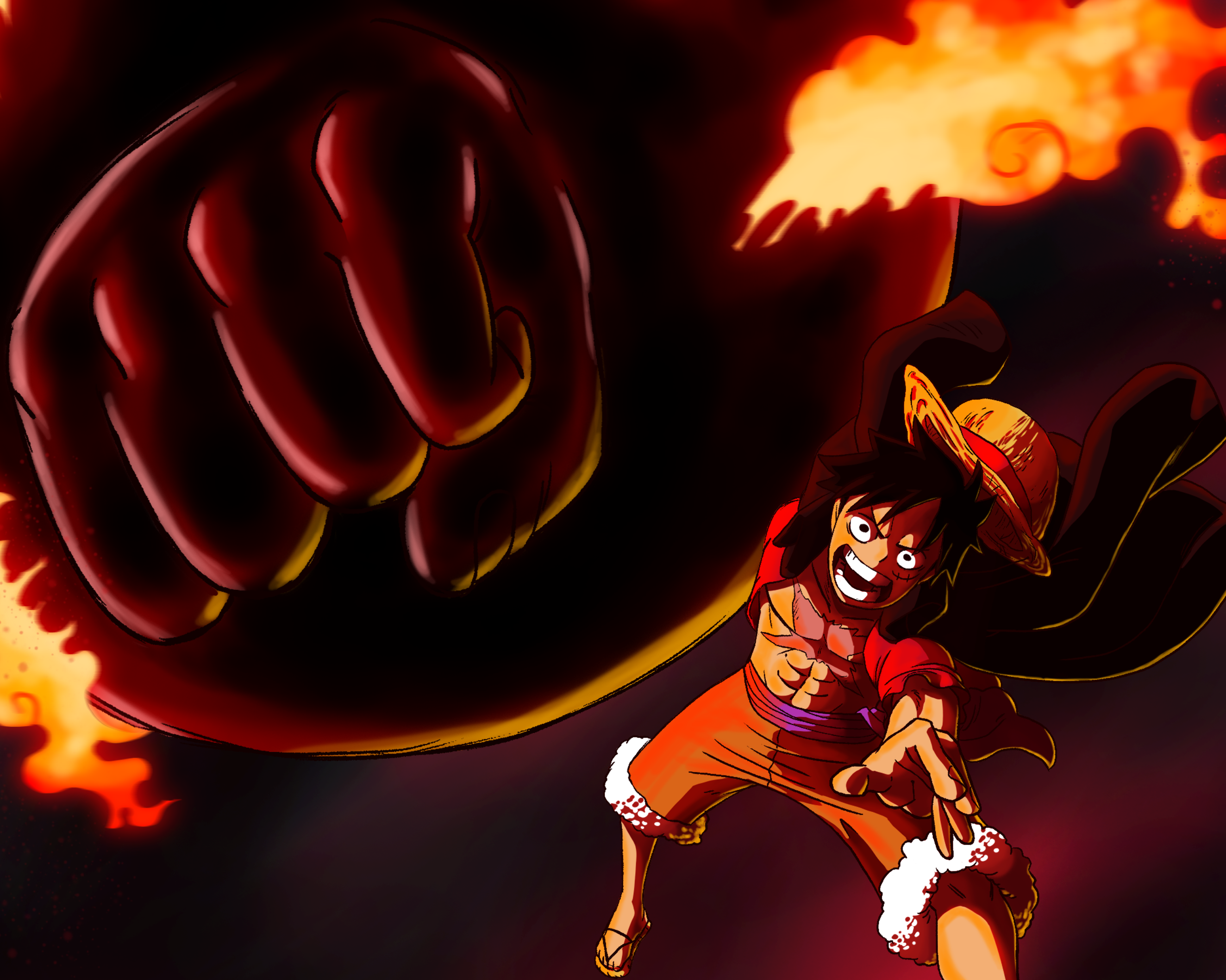 One Piece Luffy Red Hawk Wallpaper