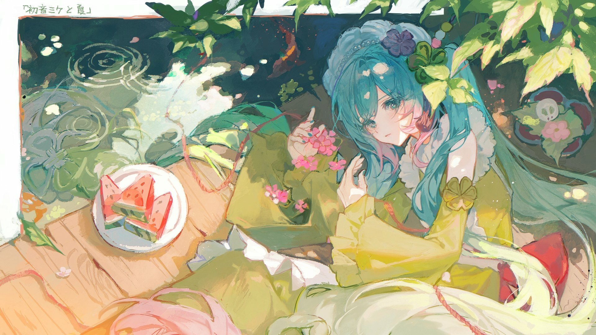 Hatsune Miku: Garden Song — Anime Vocaloid HD Wallpaper