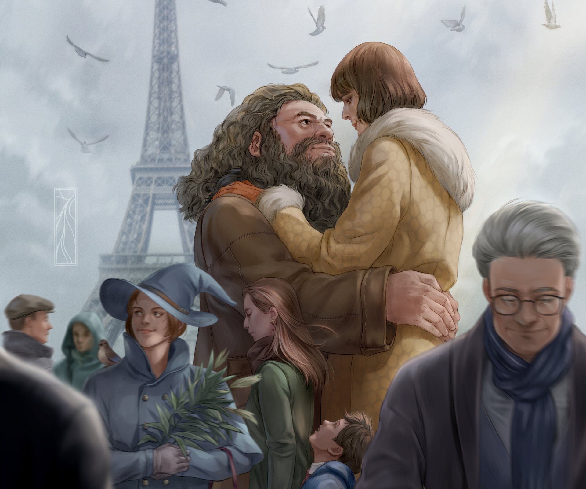 Download Rubeus Hagrid Olimpia Maxime Movie Harry Potter HD Wallpaper