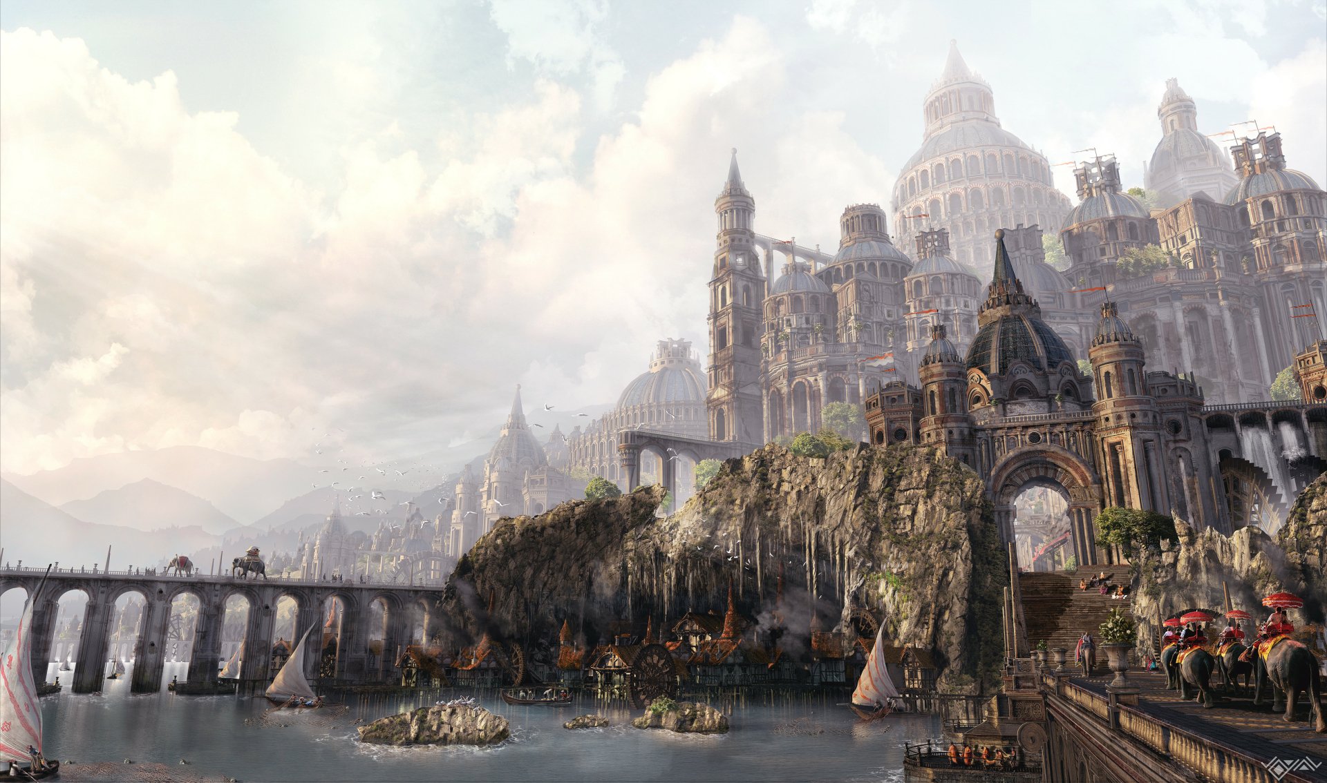 Majestic Fantasy City - HD Wallpaper by Vincent Joyal