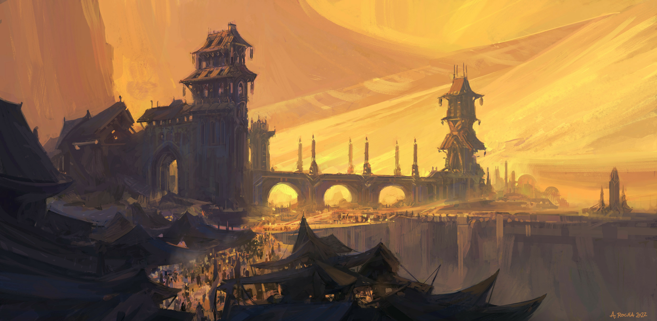 Download Fantasy City Fantasy City HD Wallpaper by Andreas Rocha