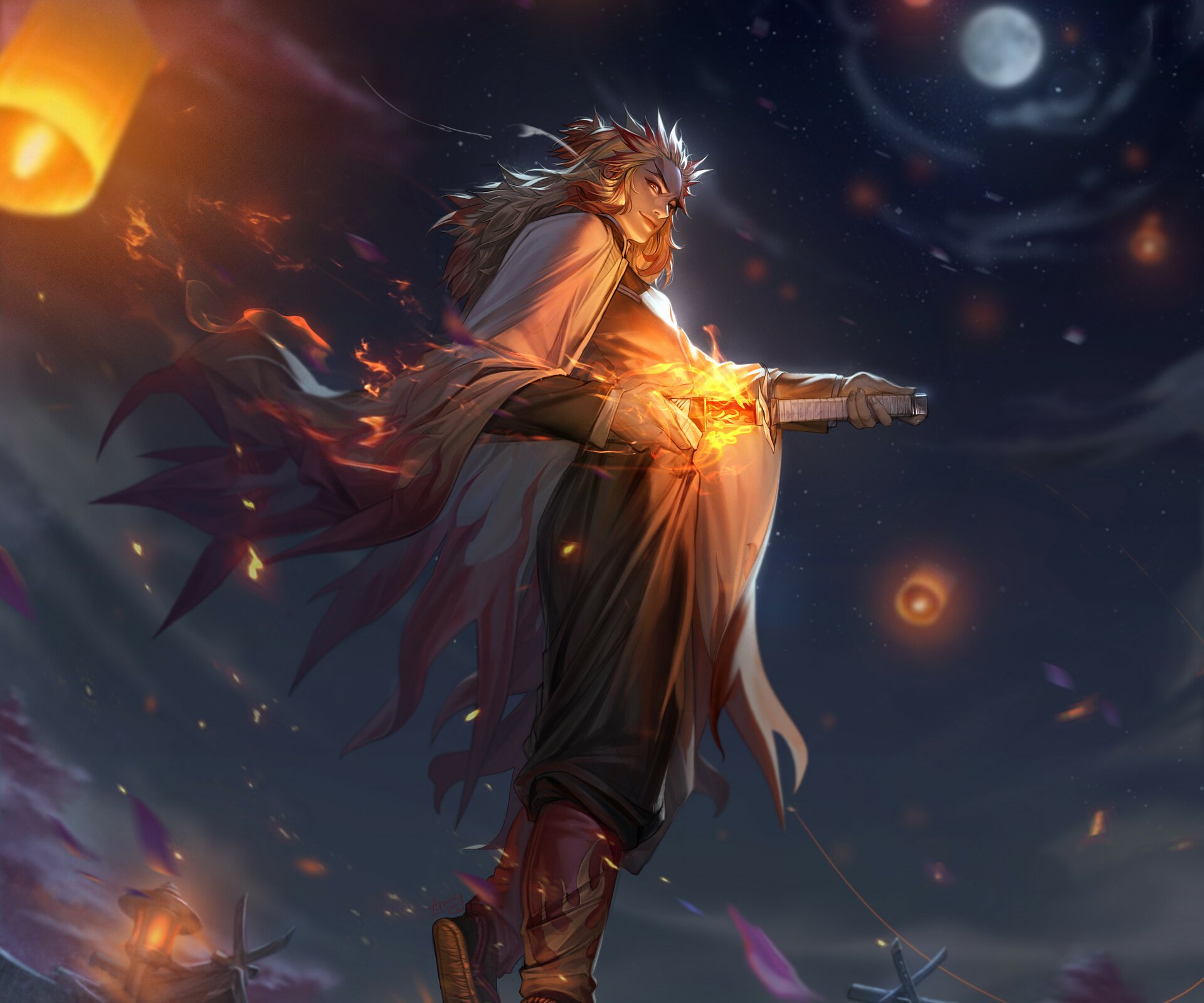 Rengoku — Flame Hashira: Demon Slayer HD Wallpaper by TaeKwon Kim ...