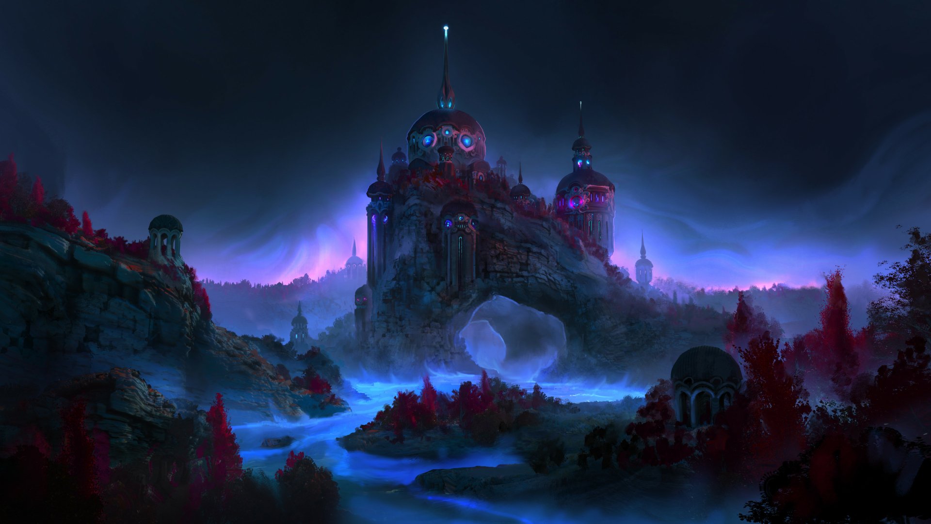 2K Quad HD Wallpaper: Midnight Fantasy City by Leon Tukker | 3840x2159 ...