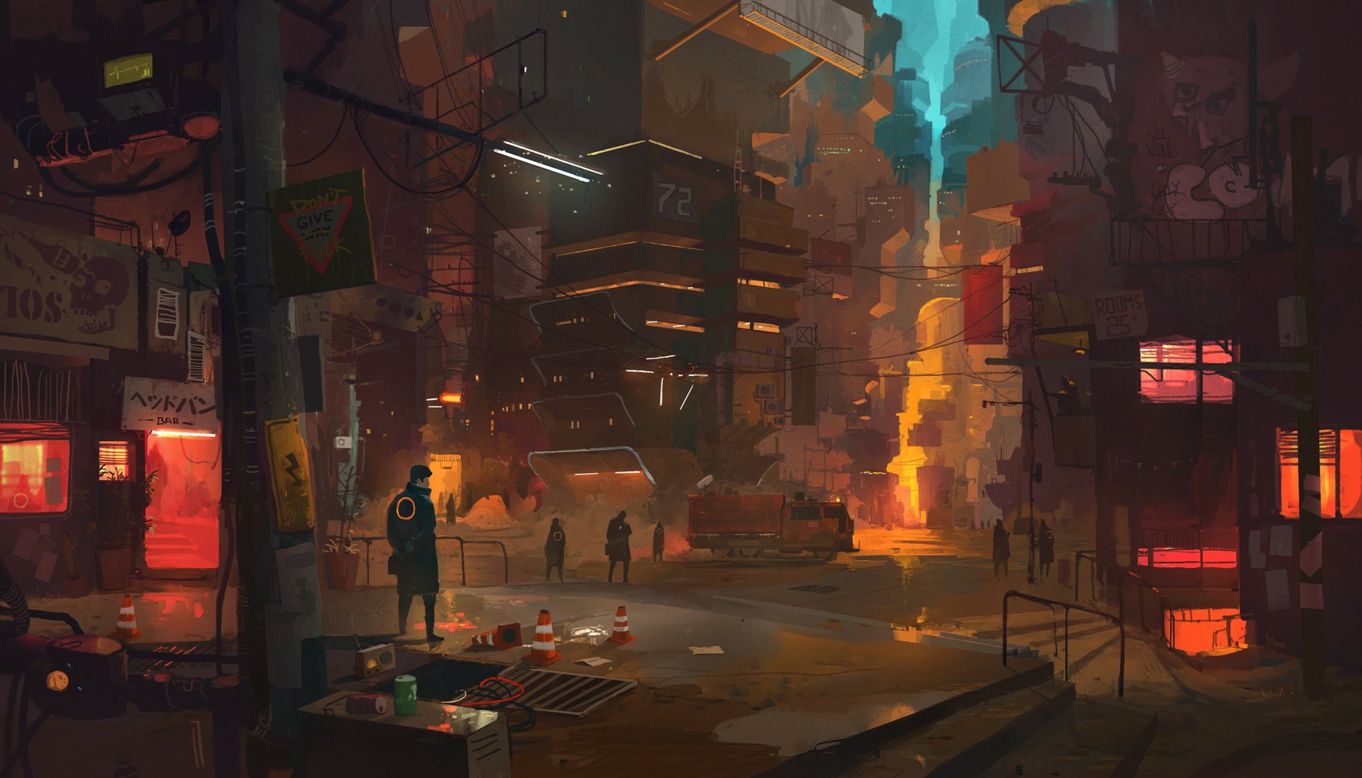 Download Sci Fi City Sci Fi City HD Wallpaper by Ismail Inceoglu