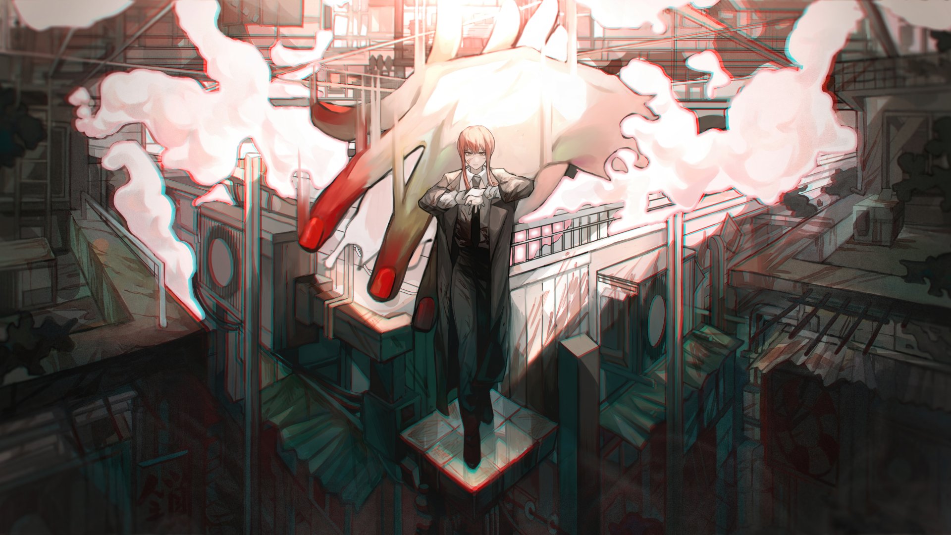 Makima Unleashed Chainsaw Man 8K Ultra HD Anime Wallpaper 7680x4320