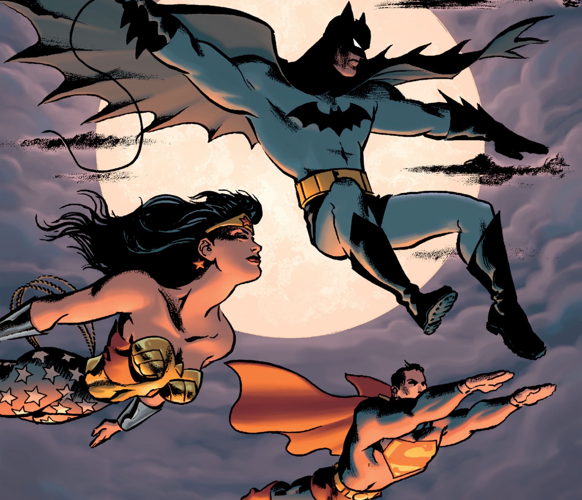 Download Superman Wonder Woman Batman Comic Trinity HD Wallpaper by Matt Wagner