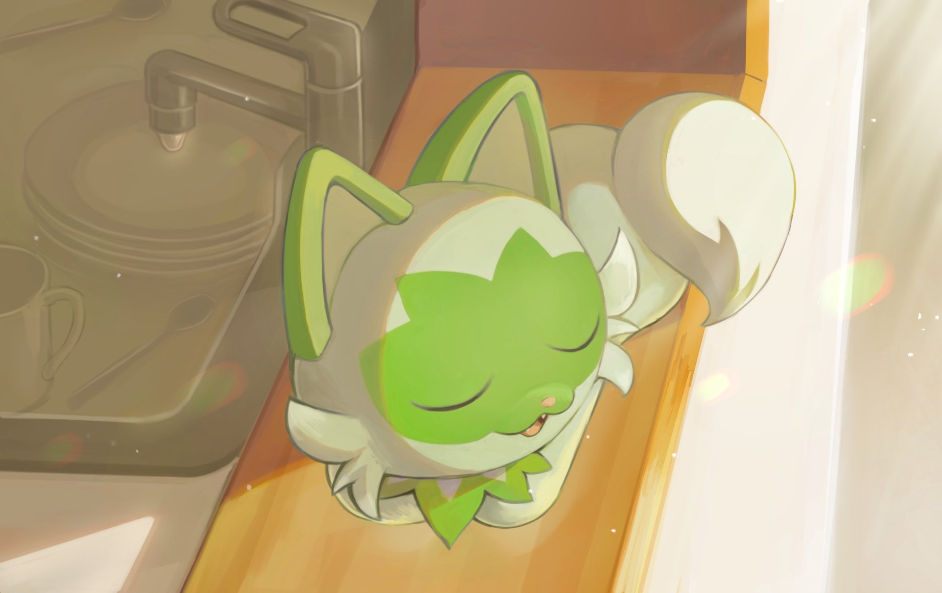 Sprigatito Serenity – HD Wallpaper from Pokémon Scarlet & Violet Game