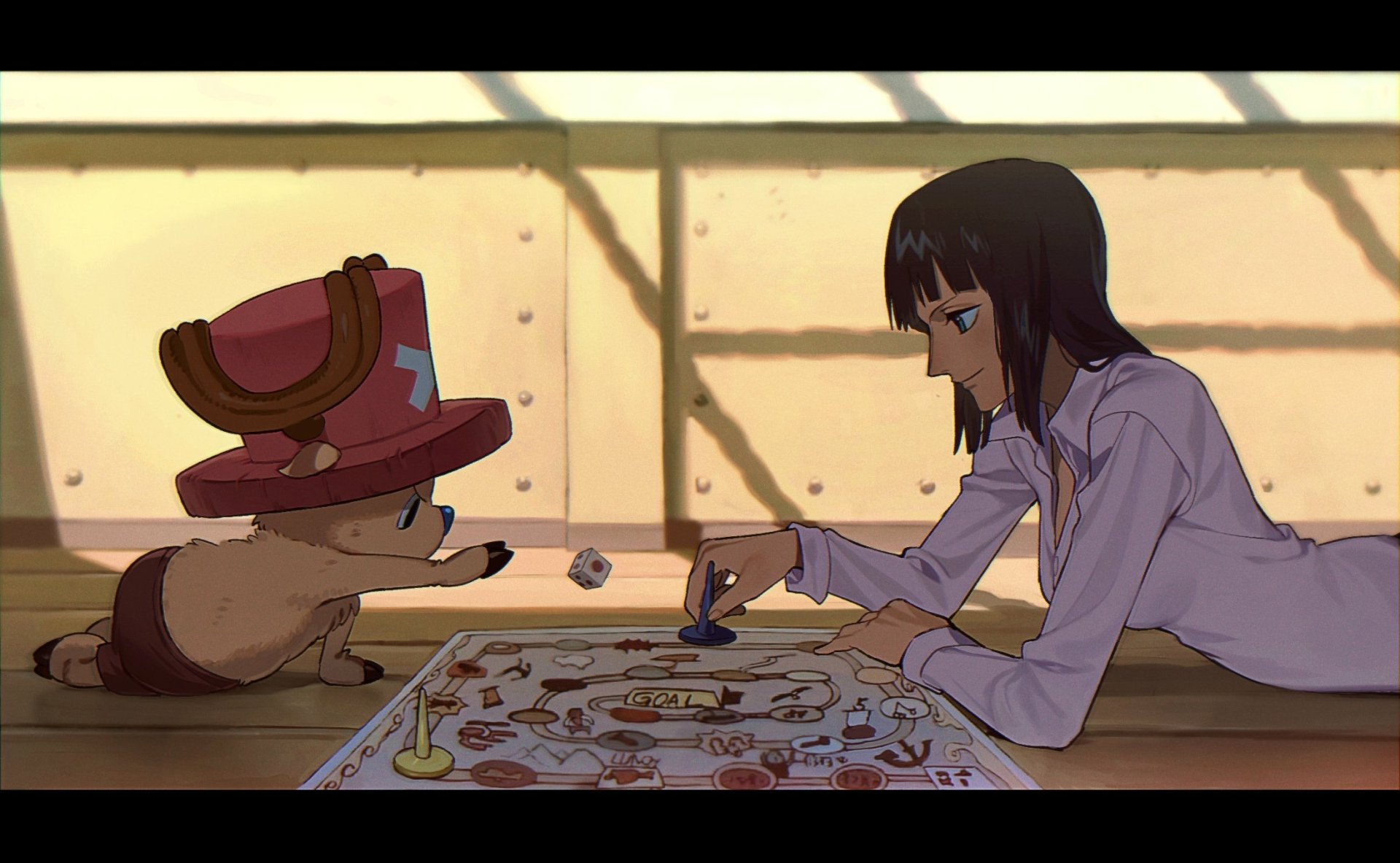 One Piece HD Wallpaper: Nico Robin & Tony Tony Chopper Game Time by ke02152