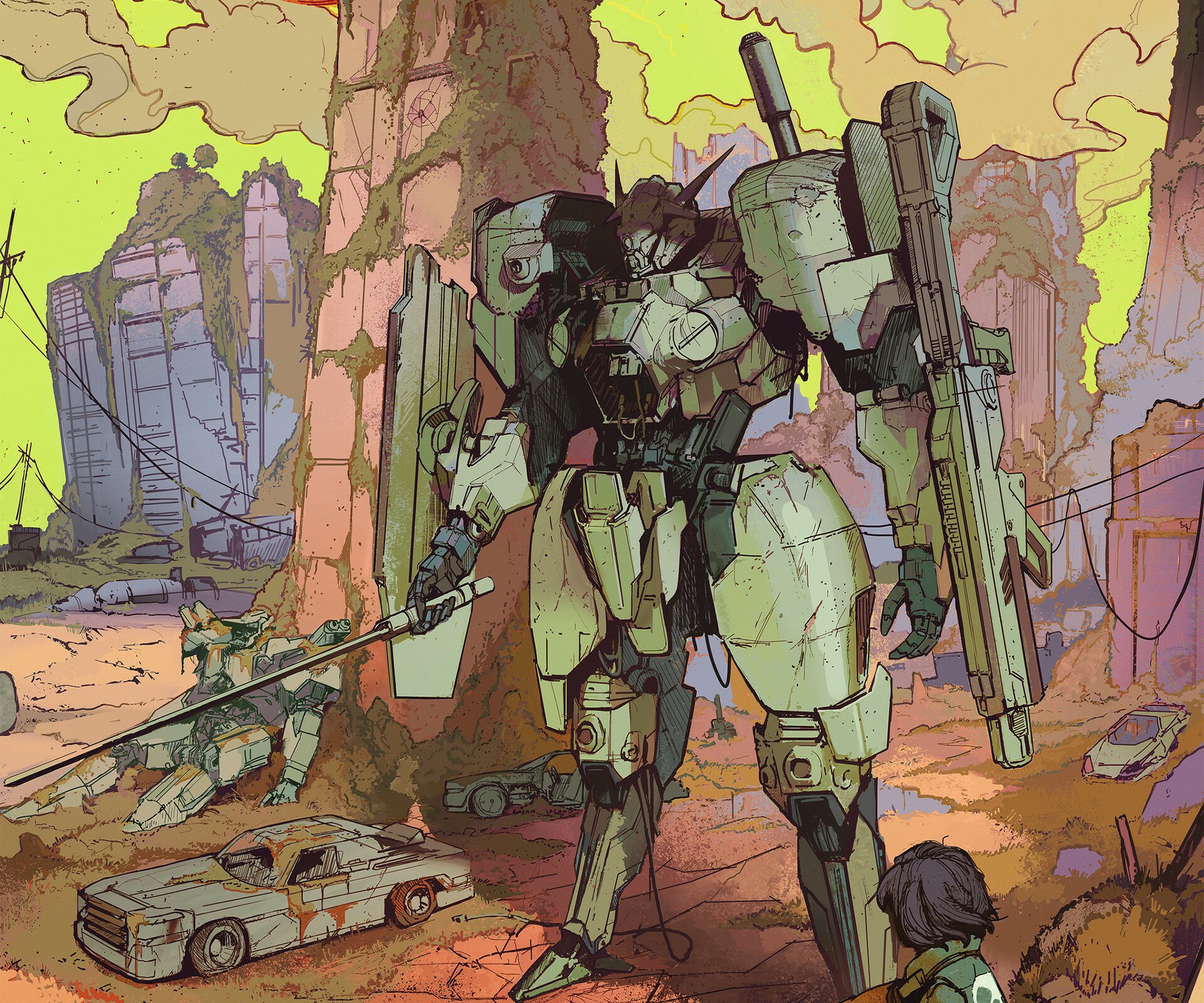 Download Sci Fi Mech HD Wallpaper by Ignacio Bazan-Lazcano