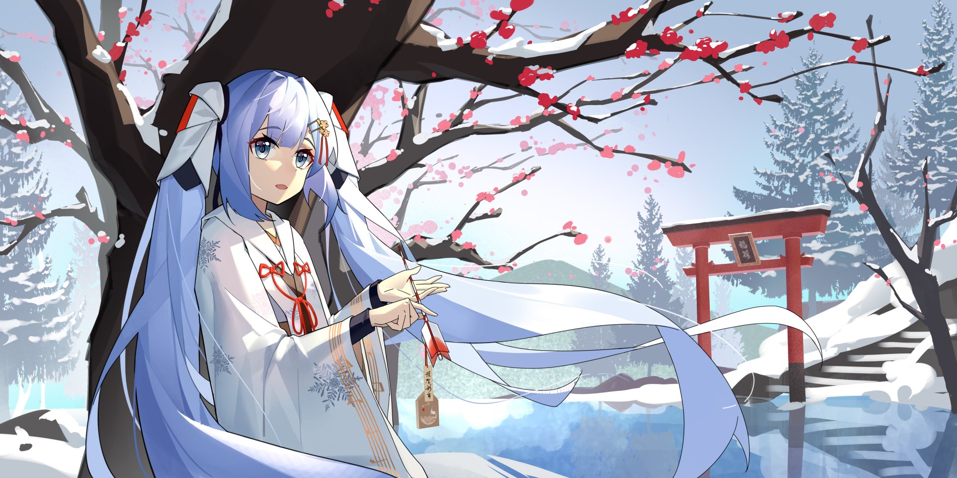 4K Ultra HD Hatsune Miku Anime: Serene Vocaloid Blossom Scene by Mouma