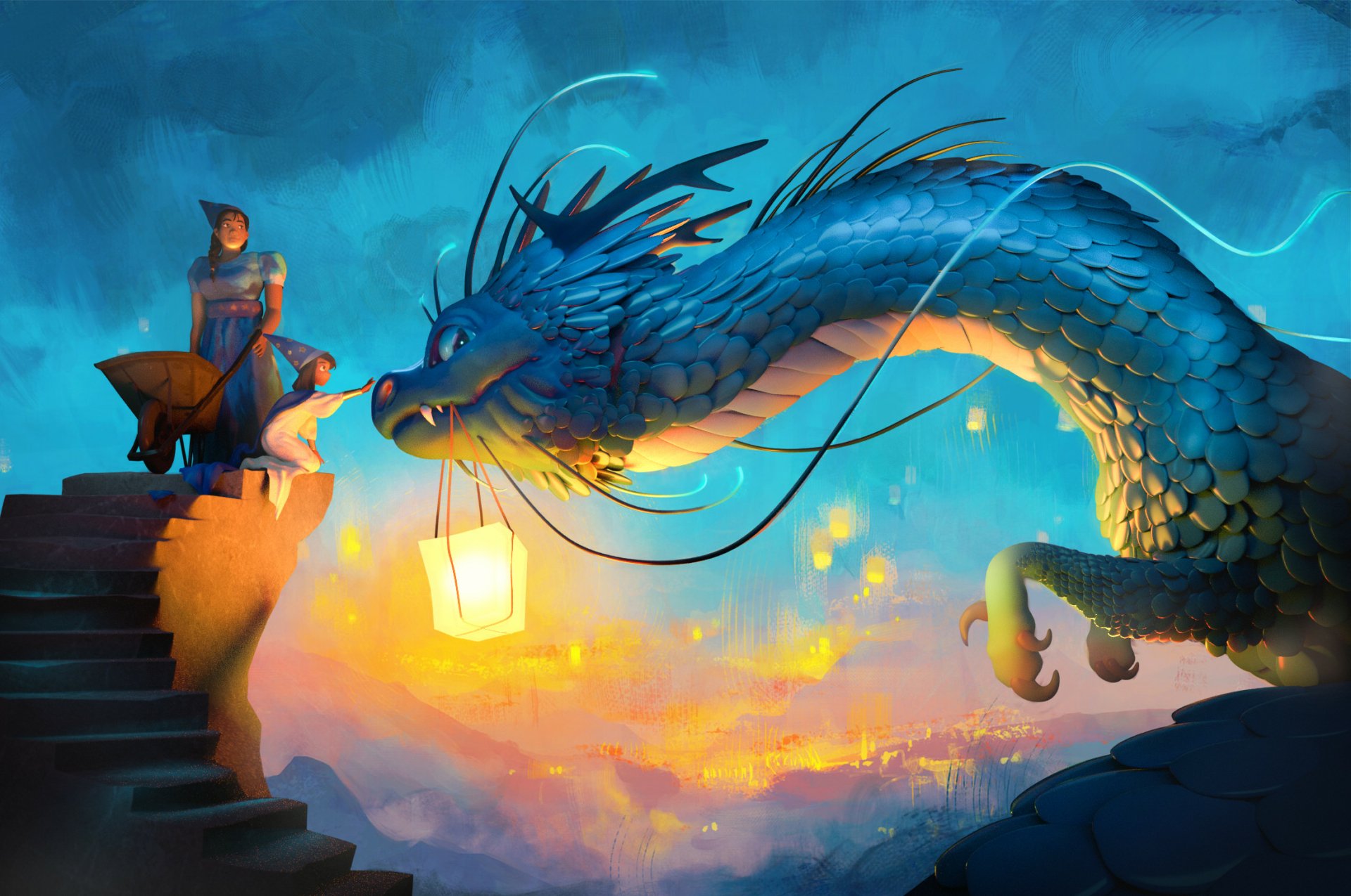 Lantern of the Azure Dragon — Fantasy HD Wallpaper by Bri Nicol