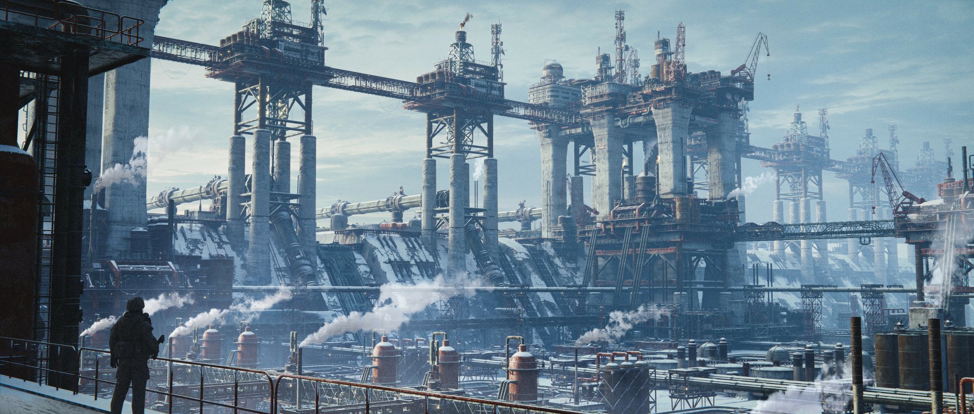 Quad-HD Citadel: Frozen Sci-Fi Platform by Mauger Baptiste