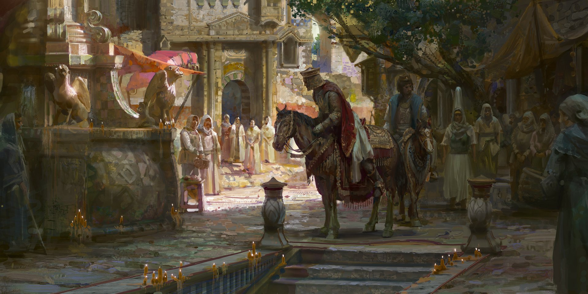 2K Quad HD Fantasy Wallpaper — The Knight's Procession by Jay Wang