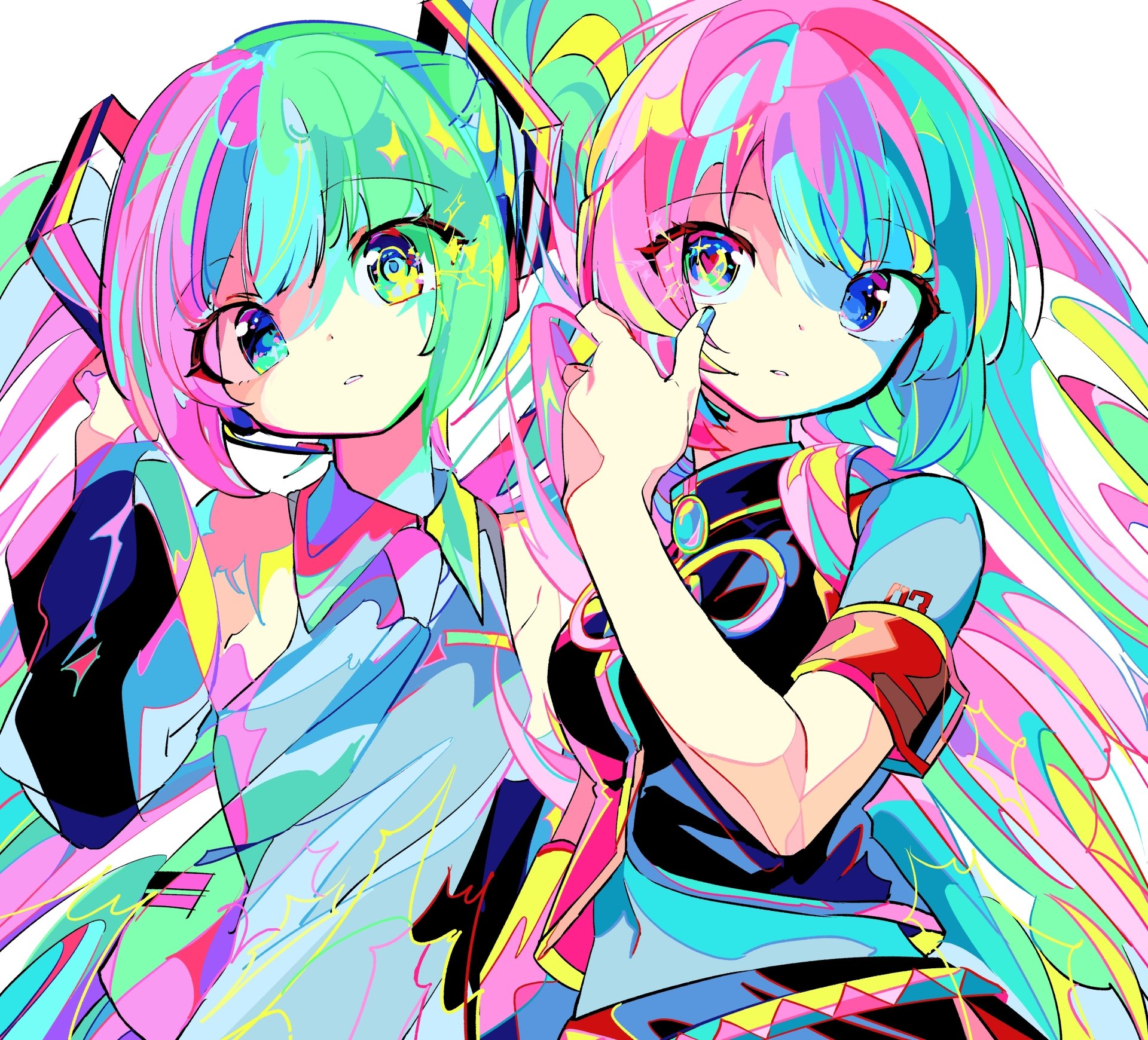 Vibrant 4K Vocaloid Duo: Luka Megurine & Hatsune Miku Anime Wallpaper ...
