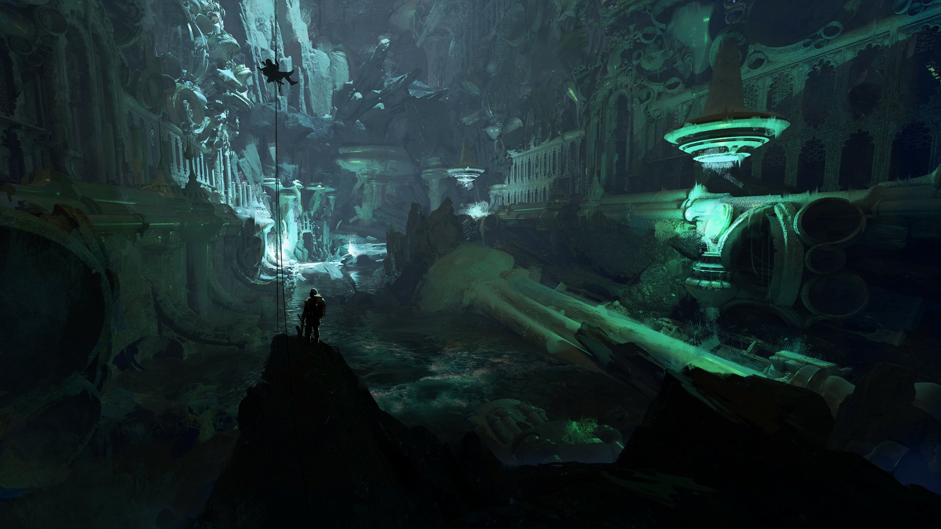 Luminescent Cavern — Fantasy HD Wallpaper by Sebastian Luca | 2120x1192 ...