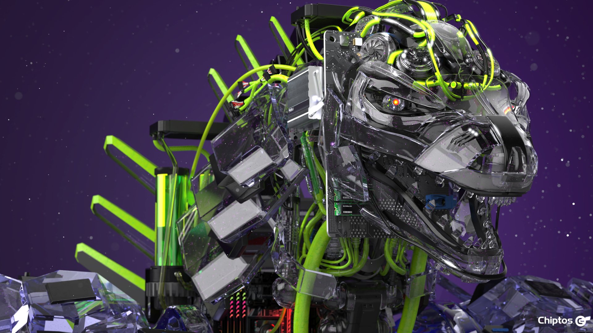 Chiptos X Zilla GodZilla Computer Part Robot by chiptos