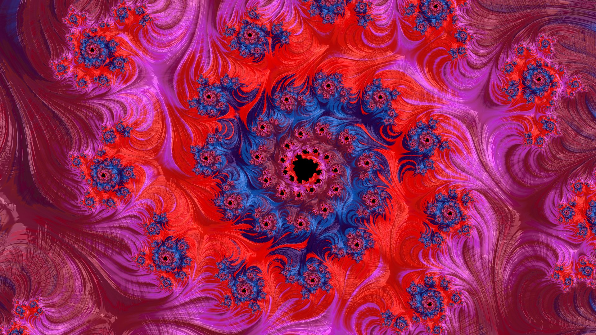 Fractal Art for your Desktop - Vibrant Pink, red and blue by Dr-Pen