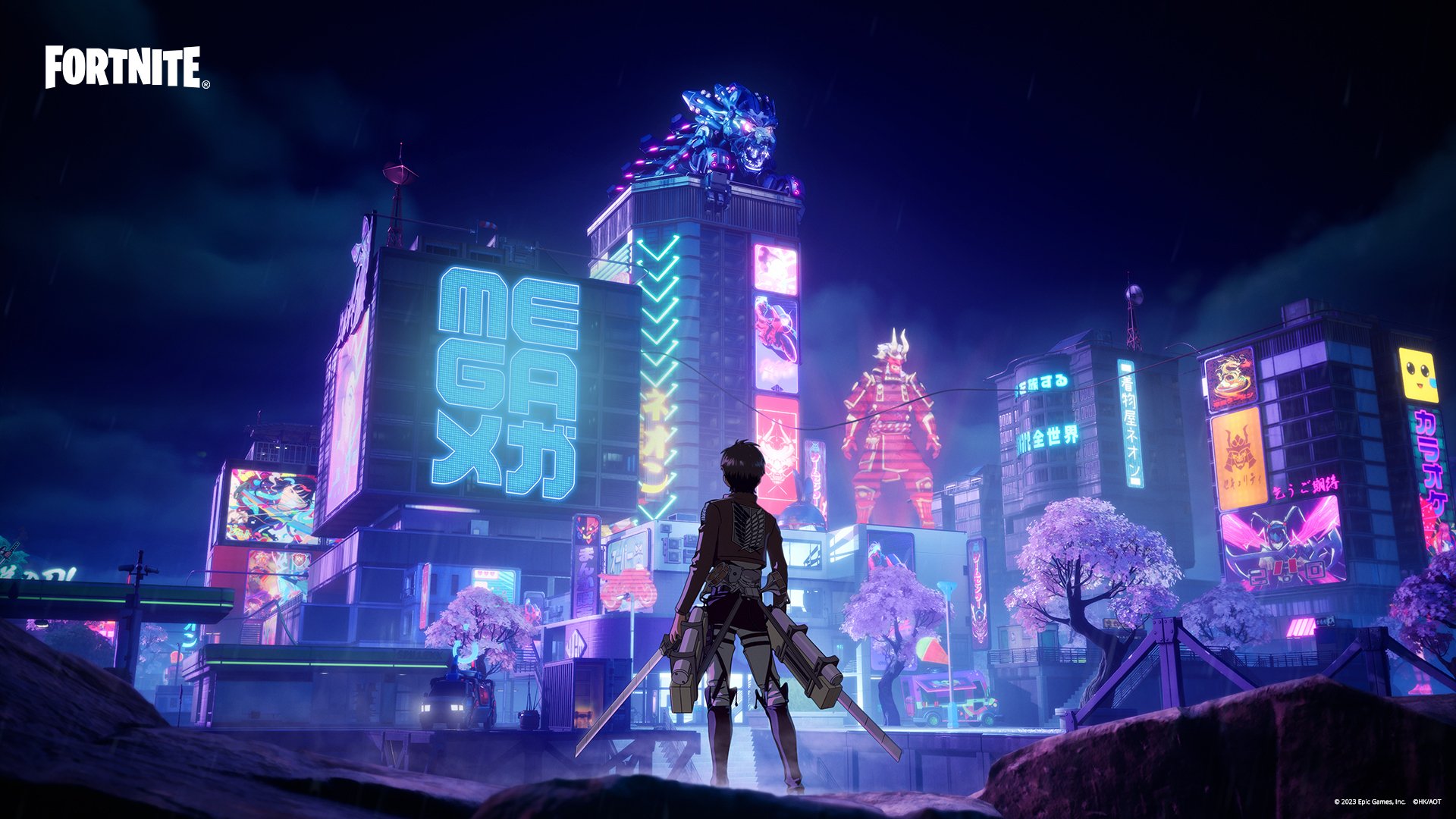 Fortnite HD Wallpaper: Neon City Showdown