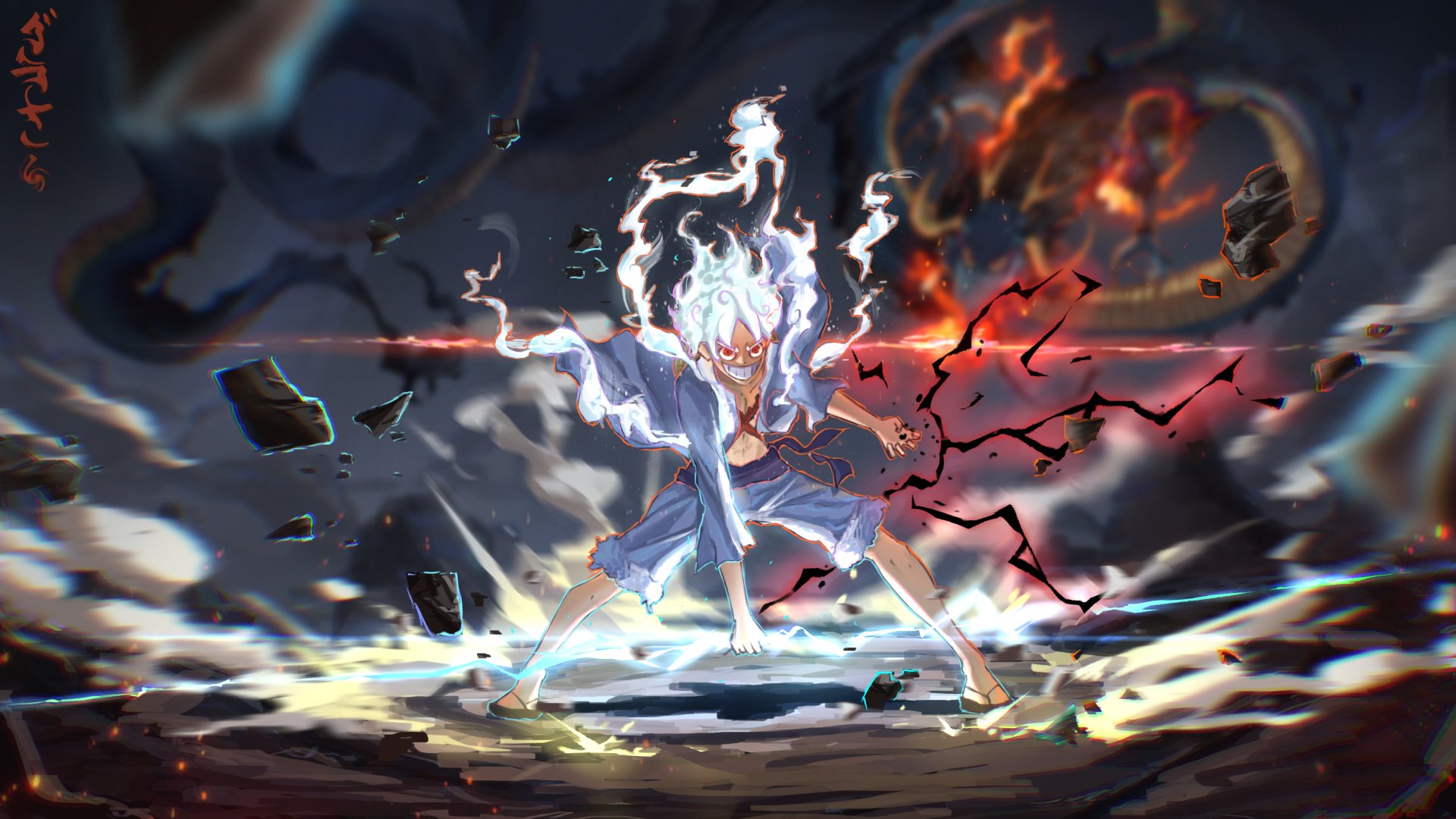 Monkey D. Luffy Gear 5 - 4K Ultra HD One Piece Wallpaper by GURANAT