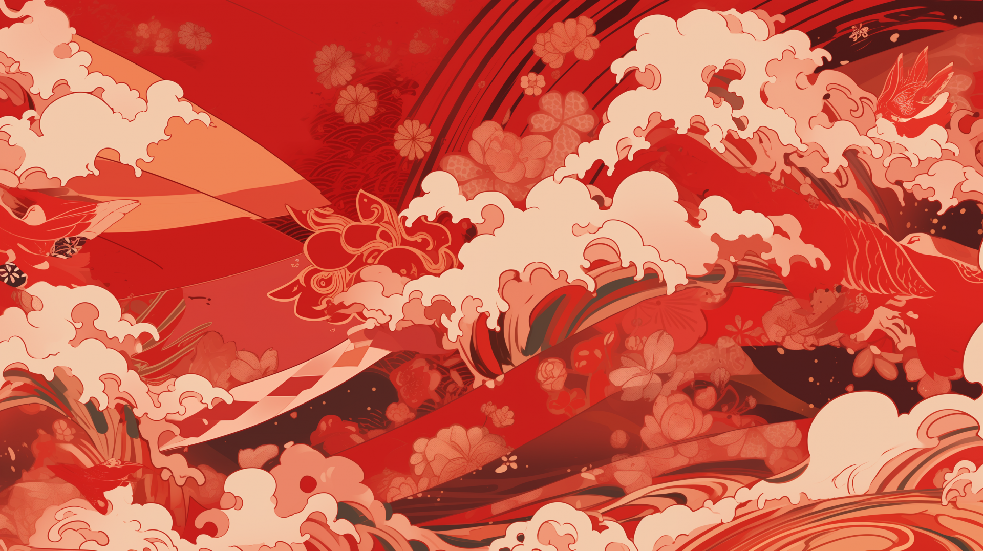 Download Origami Japan Pattern HD Wallpaper