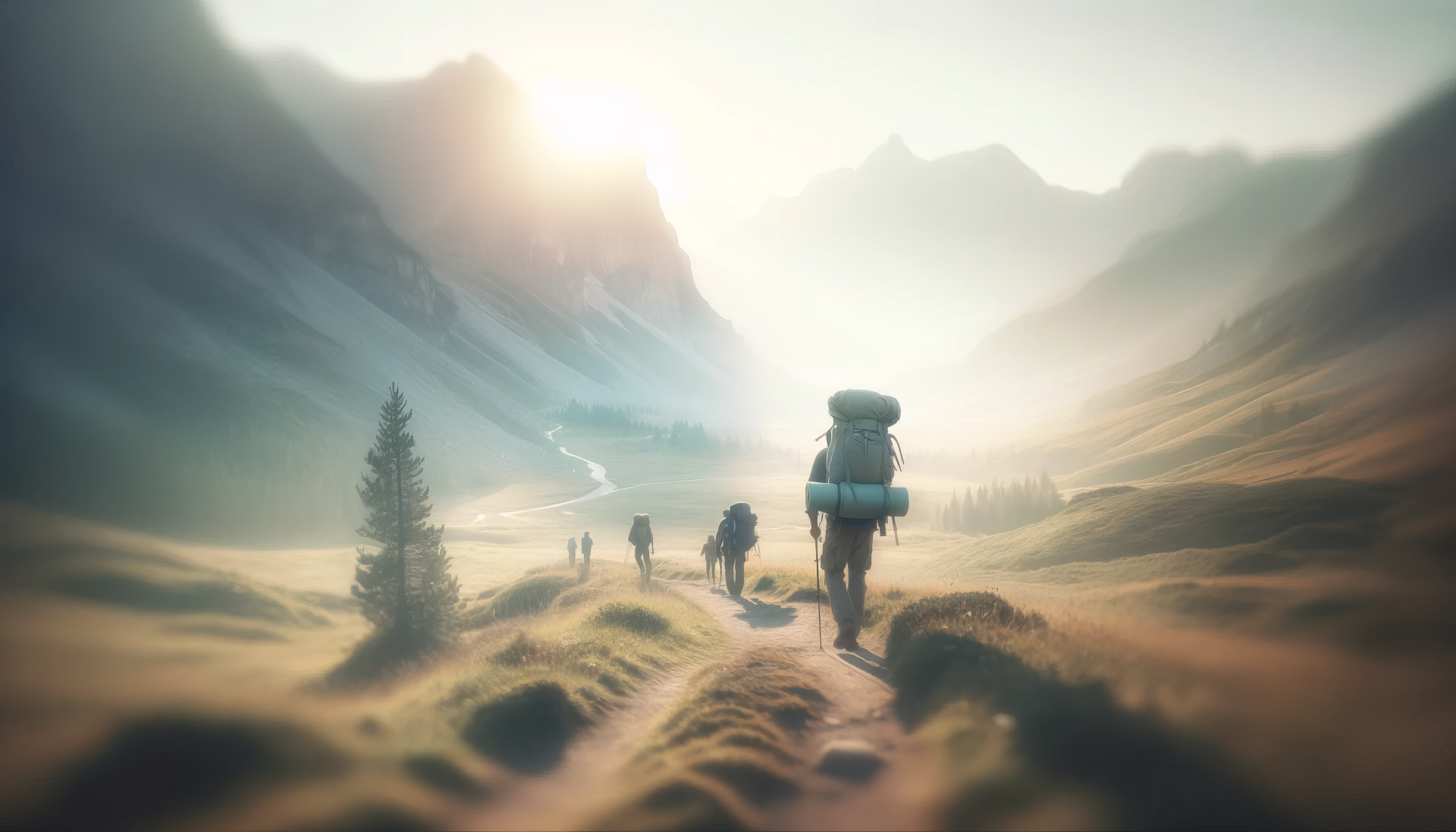 Scenic Backpacking Adventure Wallpaper HD by robokoboto