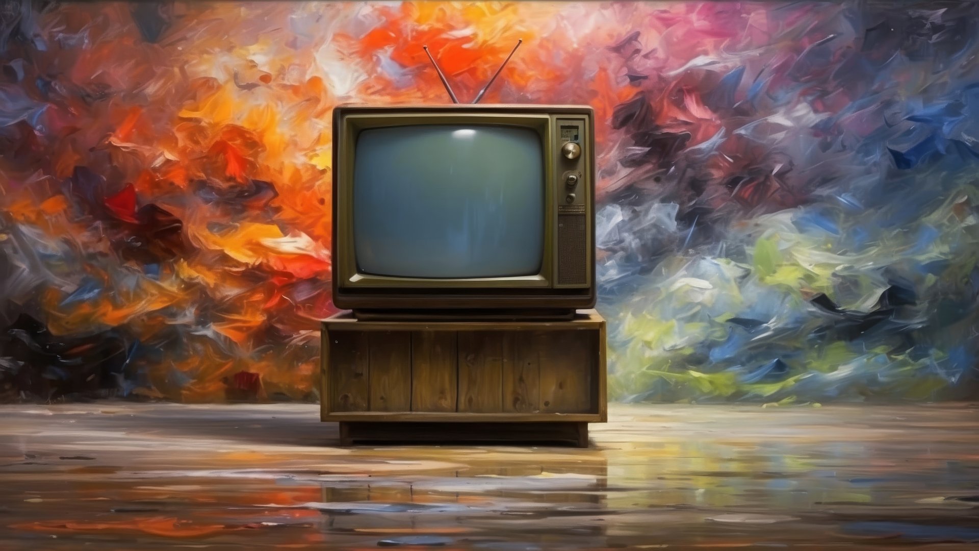 Vintage Television on Abstract Art Background HD Wallpaper by ...