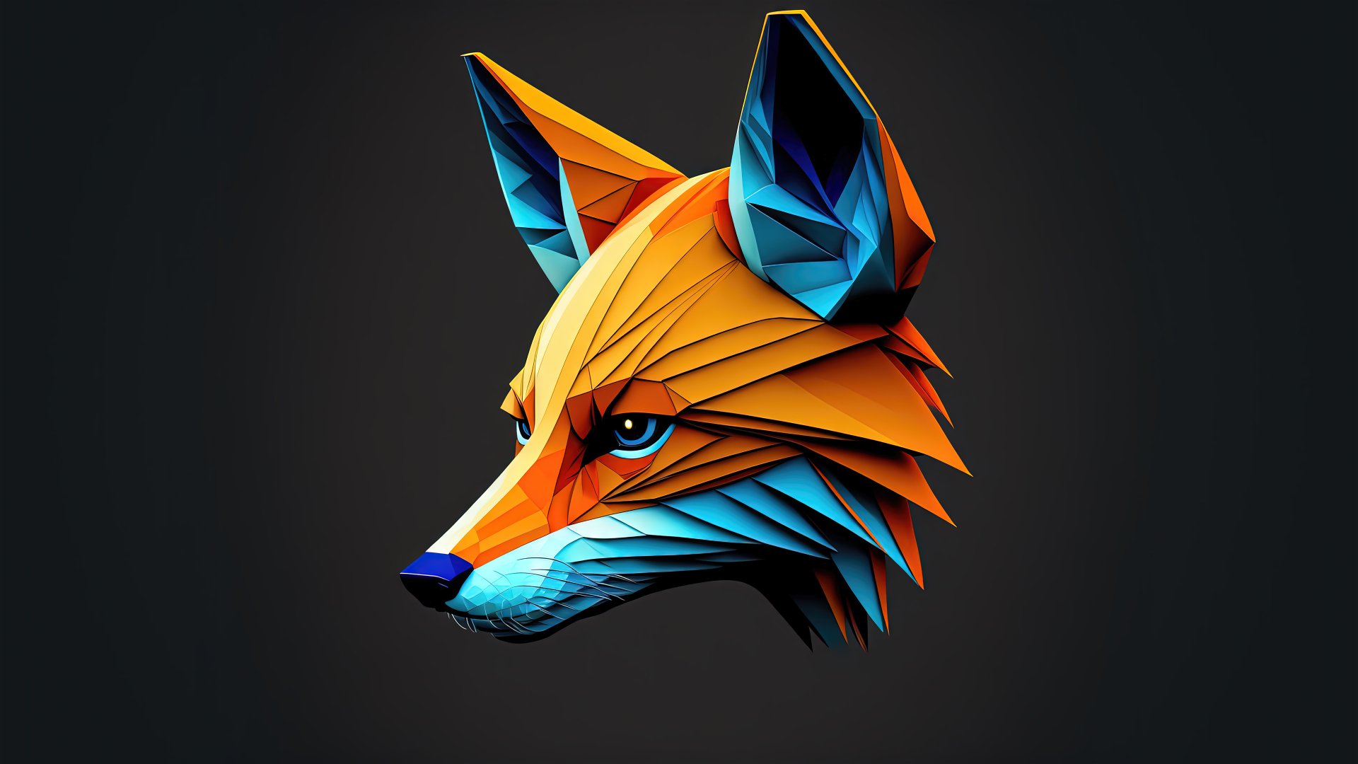 Geometric Fox Logo HD Wallpaper