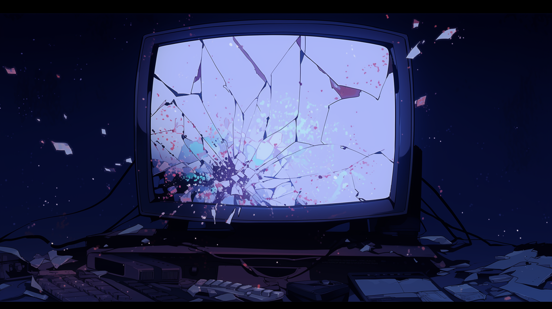 Shattered Screen Artistic HD Wallpaper by robokoboto