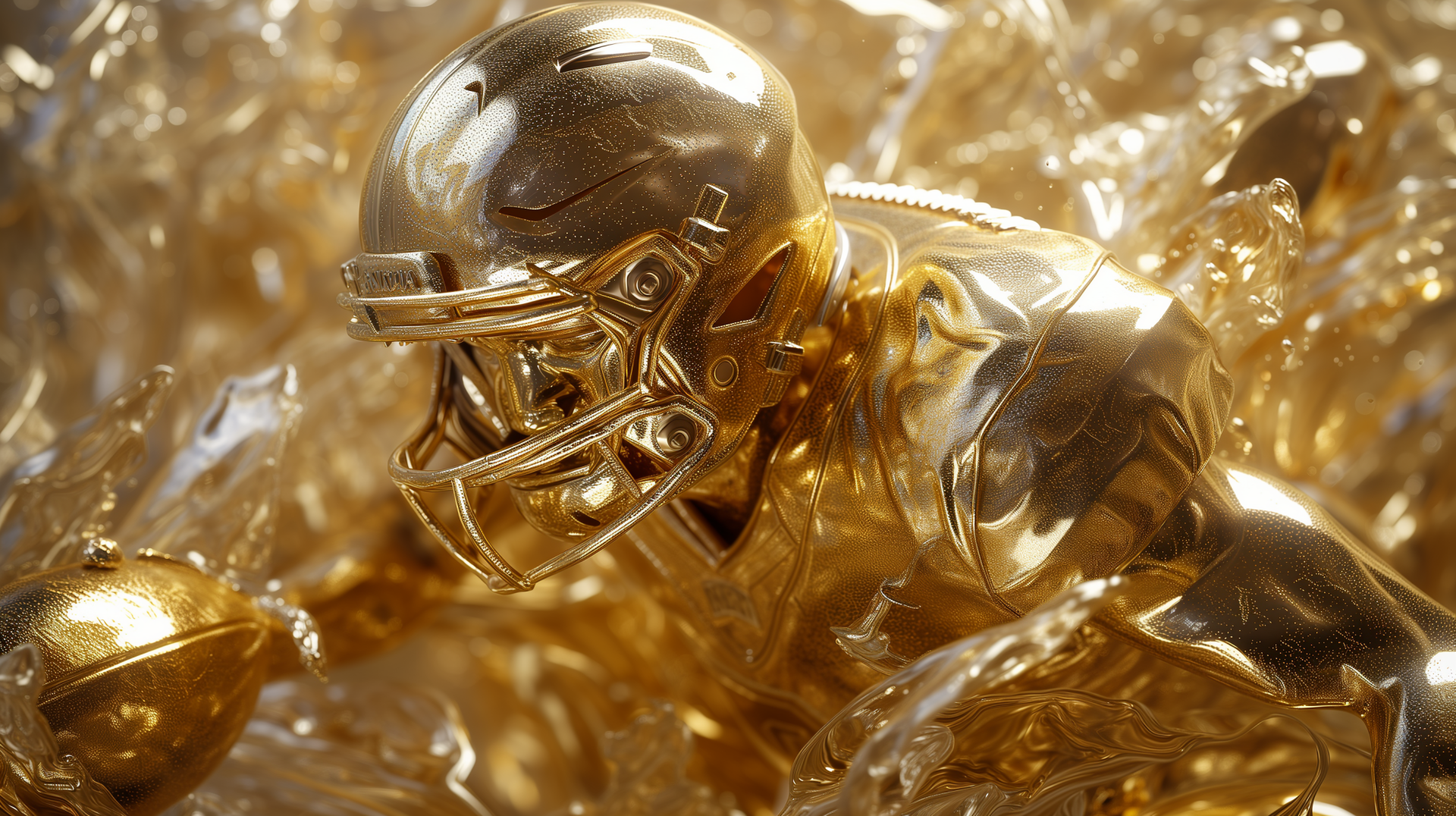H1:Golden Touchdown Glory - Football HD Wallpaper by robokoboto