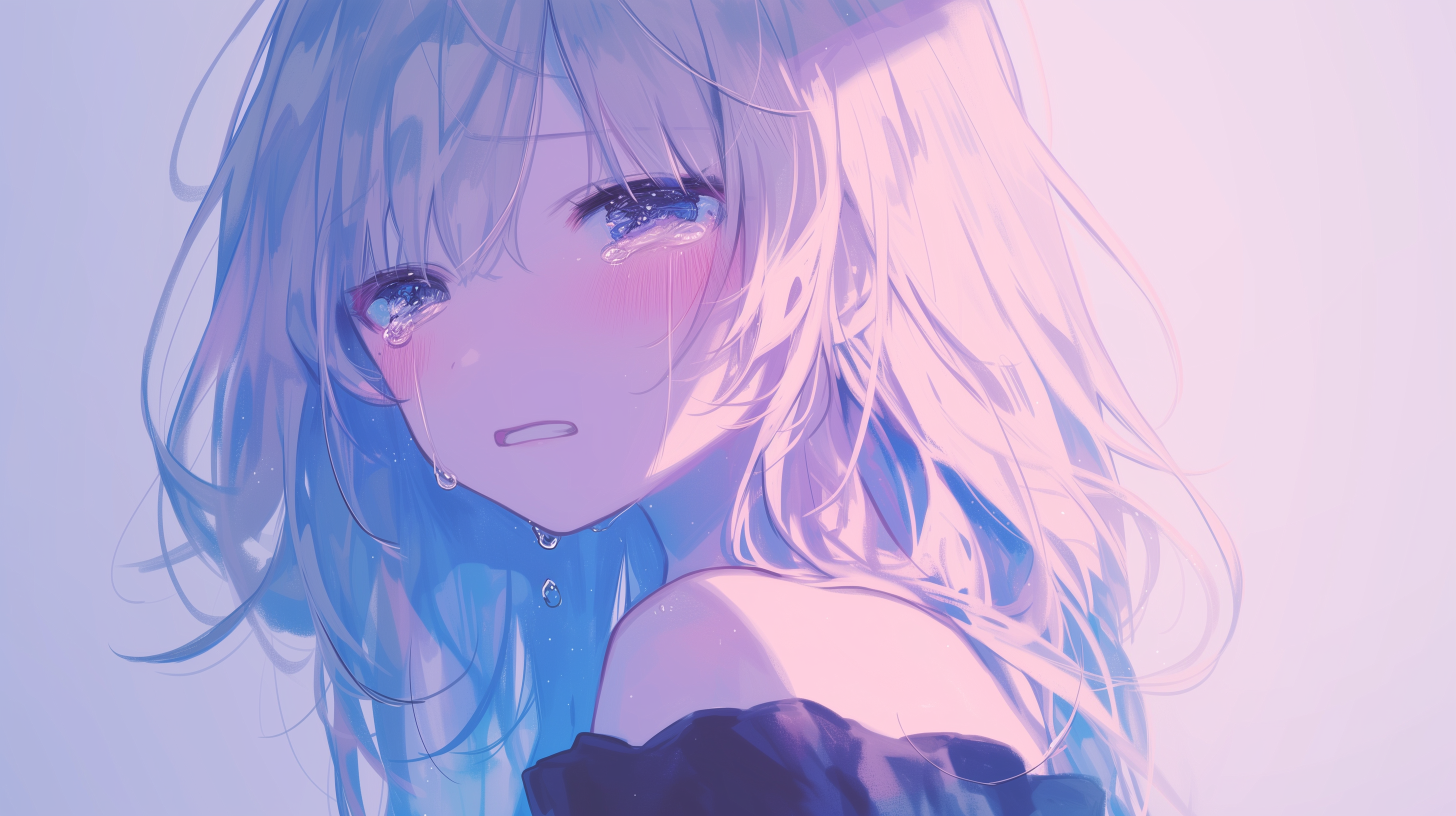 Anime girl crying store