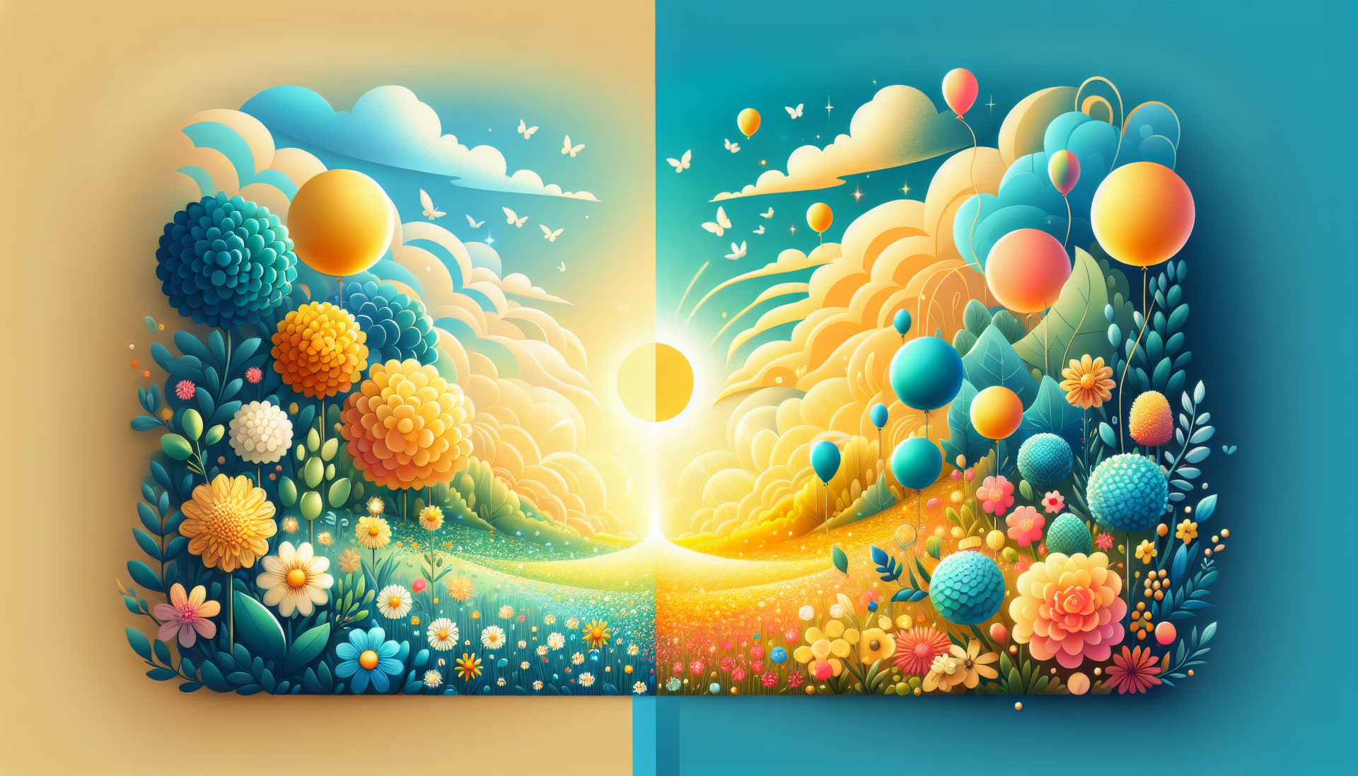 Happily Vibrant Fantasy Landscape HD Wallpaper by QuantumCurator