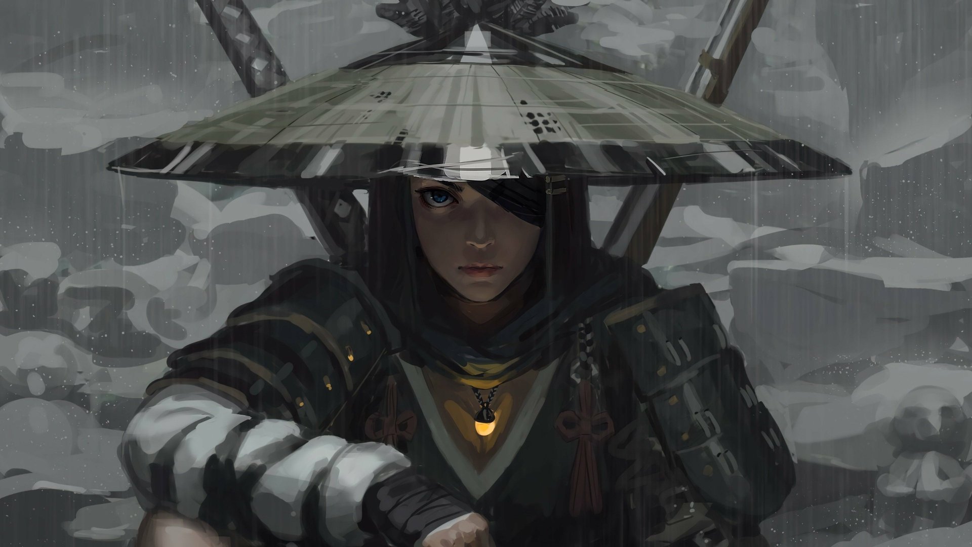 Blue-Eyed Anime Samurai - HD Wallpaper