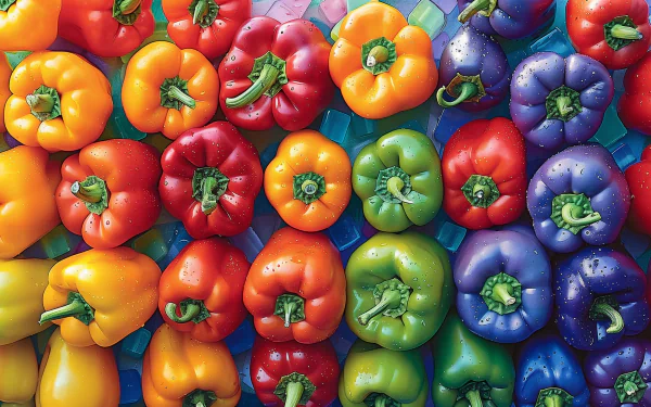 Vibrant Bell Peppers HD Wallpaper by CelestialCanvas