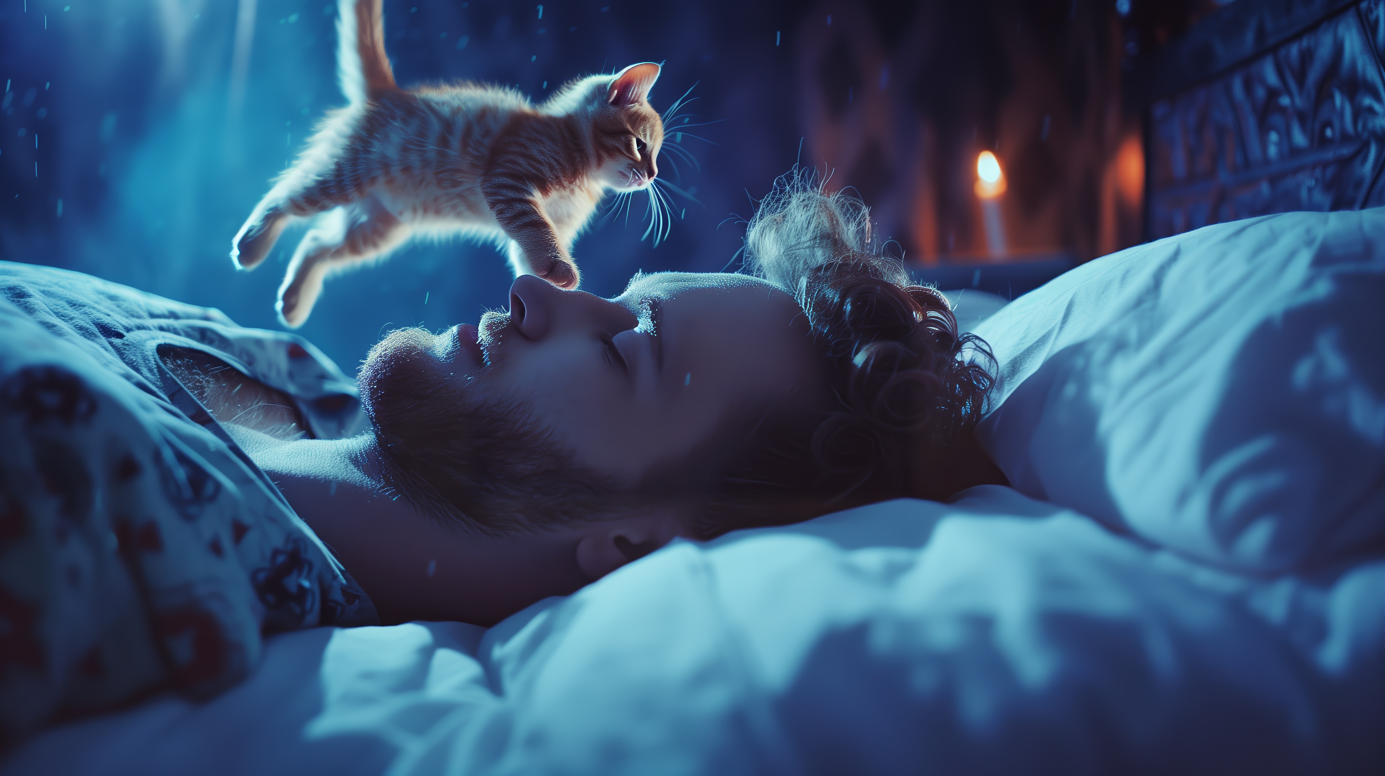 Dreamy Leap: Kitten's Midnight Adventure in 4K Ultra HD by Phaethon