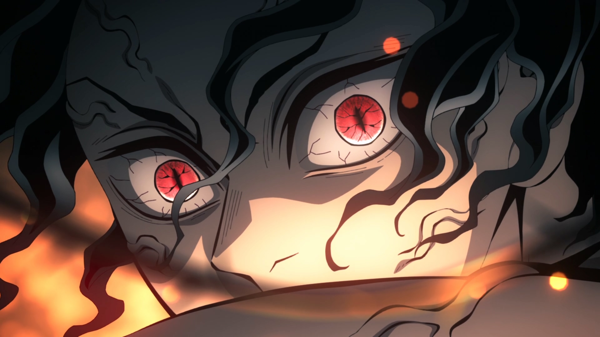 Muzan Kibutsuji in Fiery Gaze – HD Demon Slayer: Kimetsu no Yaiba Wallpaper