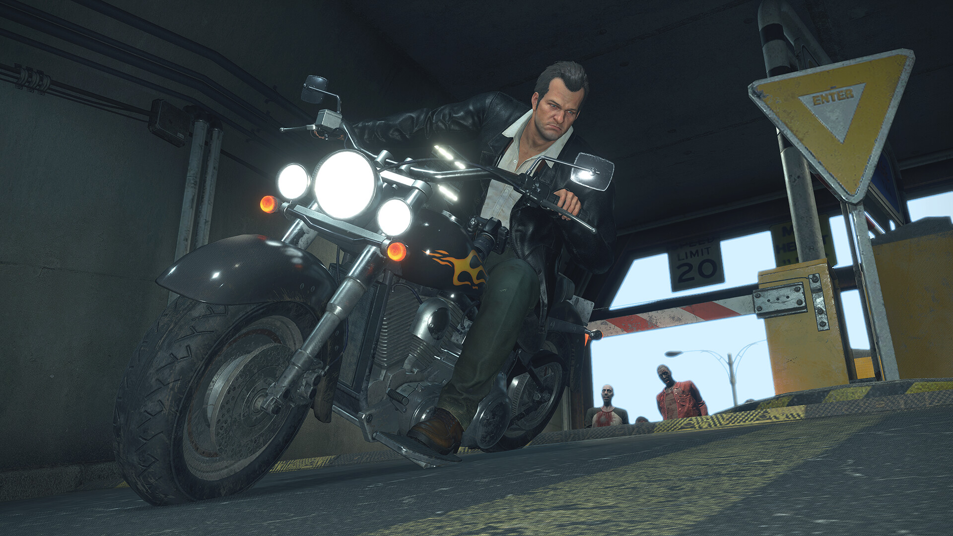 Dead Rising Deluxe Remaster HD Wallpaper: Zombie Escape on Wheels